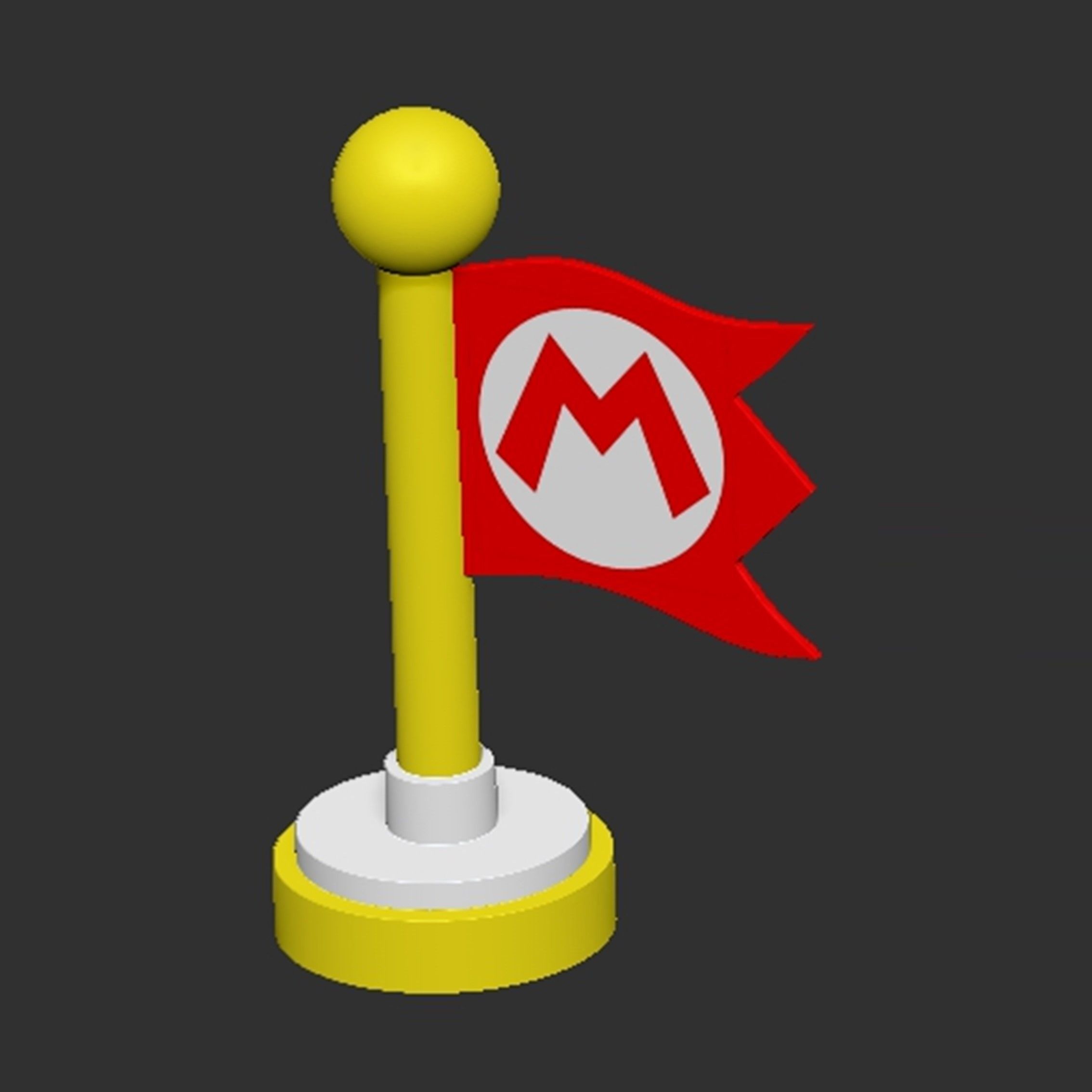 Checkpoint Flag Mario 3D model 3D printable | CGTrader
