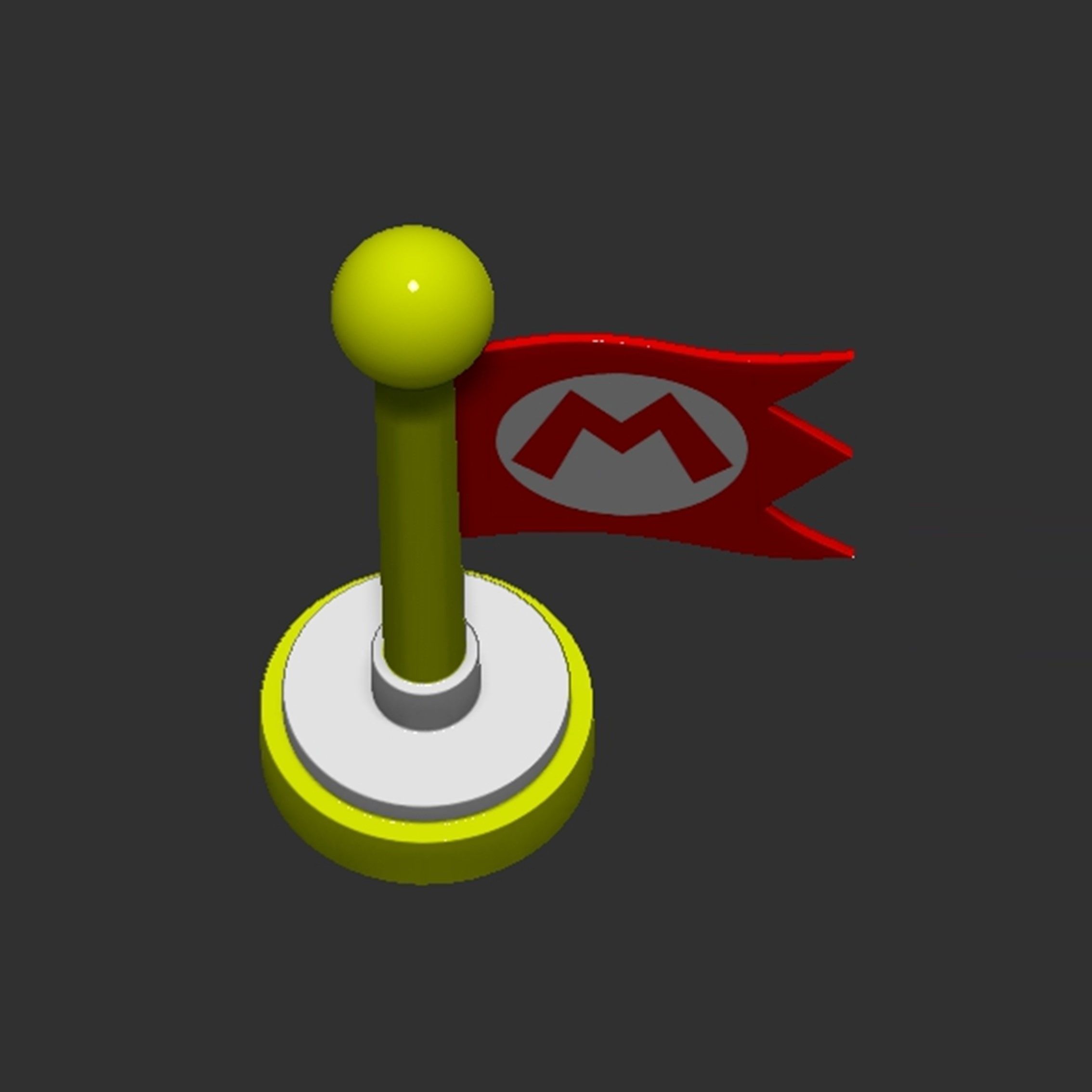 Checkpoint Flag Mario 3D model 3D printable | CGTrader