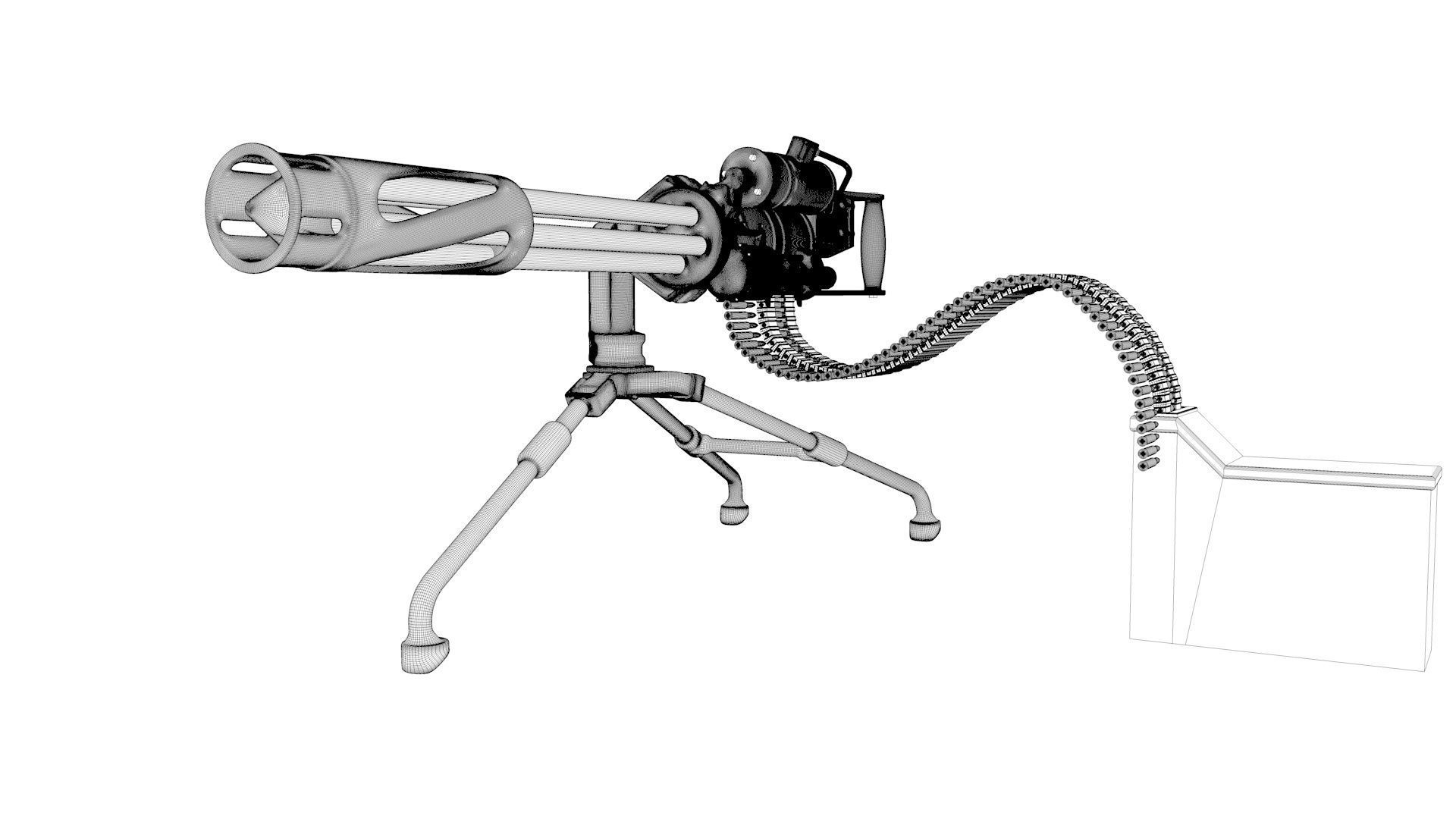 Minigun machine gun 3D model | CGTrader