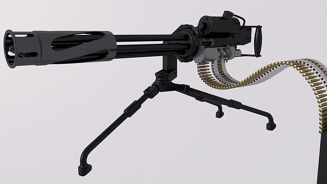 Minigun machine gun 3D model | CGTrader