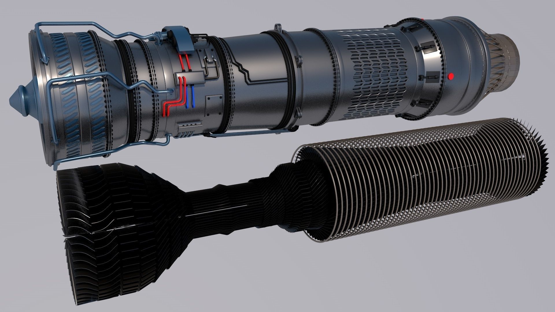 jet engine Military Turbofan 3D model | CGTrader