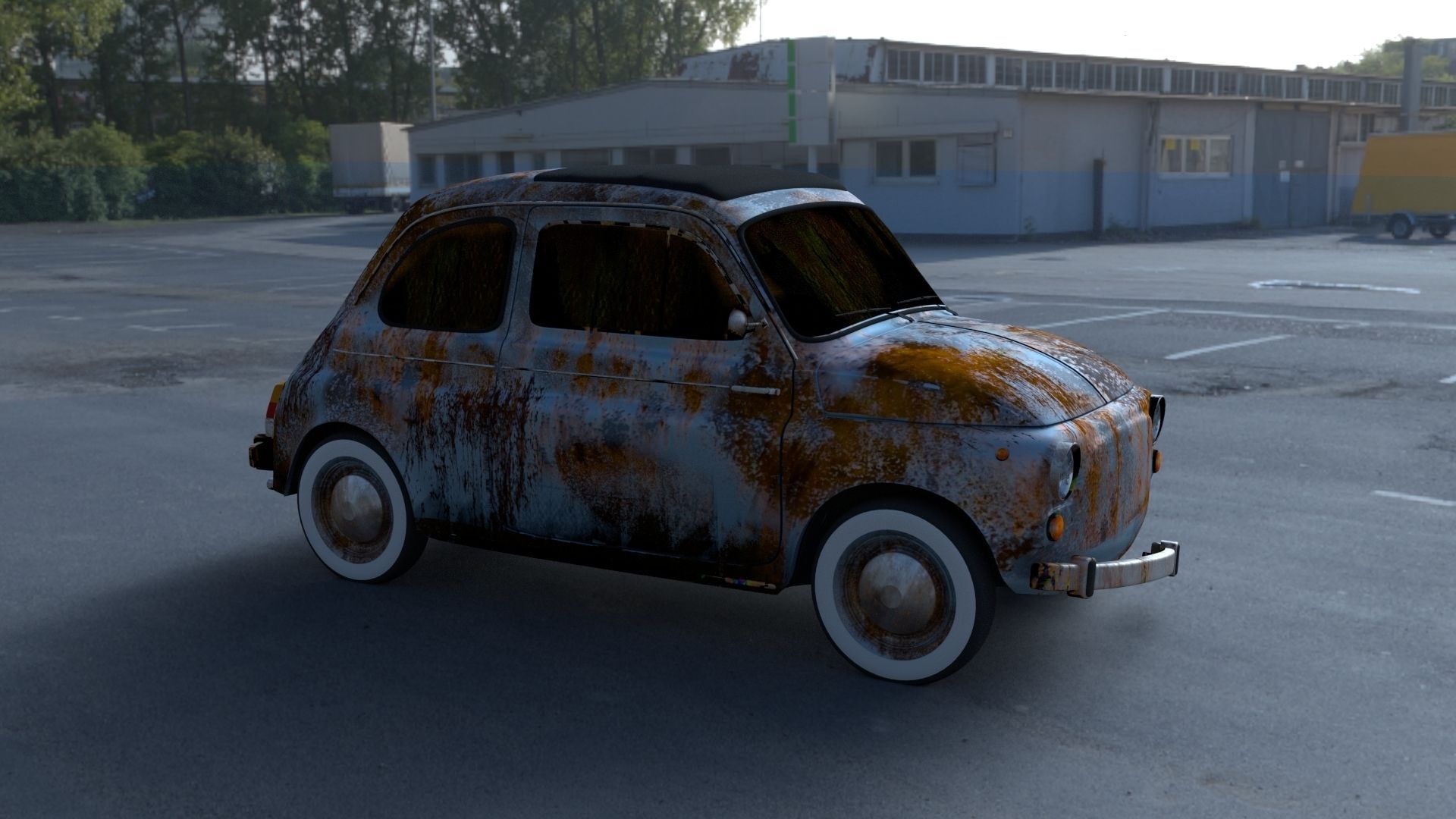 Fiat 500 Nuova 1957 rusty HDRI 3D model | CGTrader