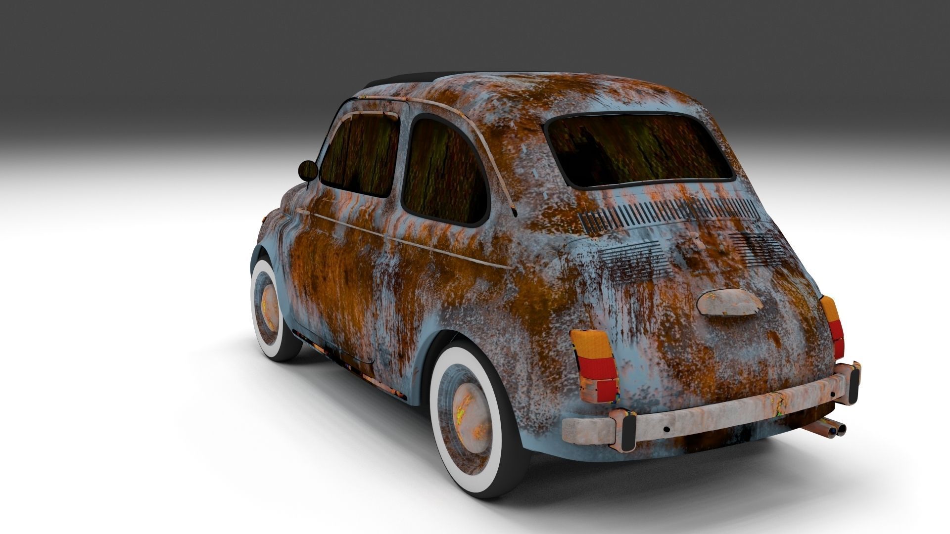 Fiat 500 Nuova 1957 rusty HDRI 3D model | CGTrader