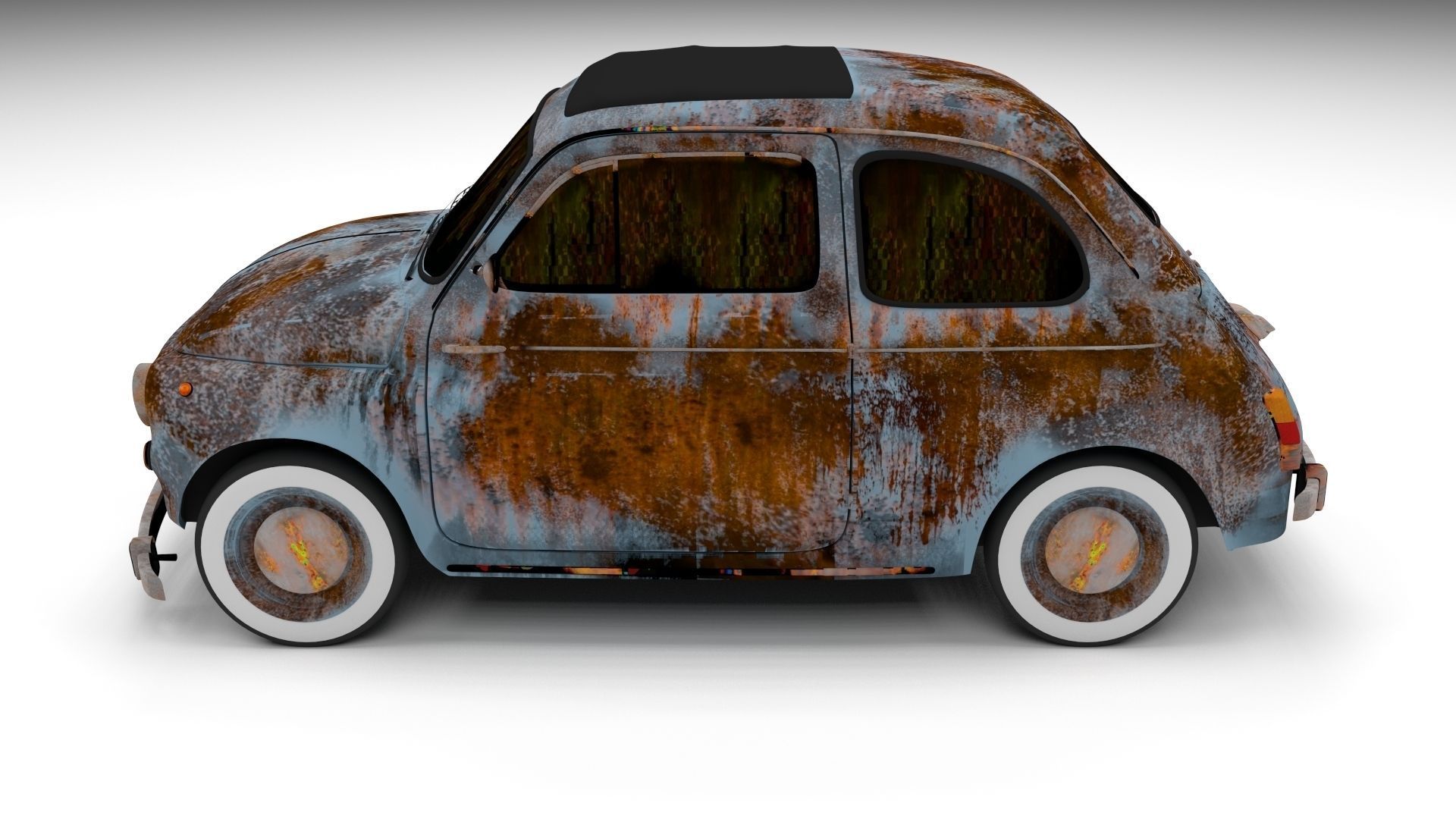 Fiat 500 Nuova 1957 rusty HDRI 3D model | CGTrader