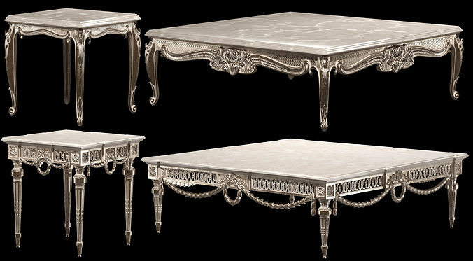 classical coffee tables set 3D model | CGTrader
