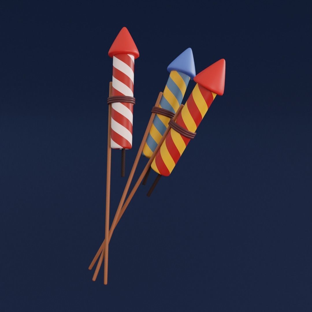 3D model Cartoon Fireworks Firecracker VR / AR / low-poly | CGTrader