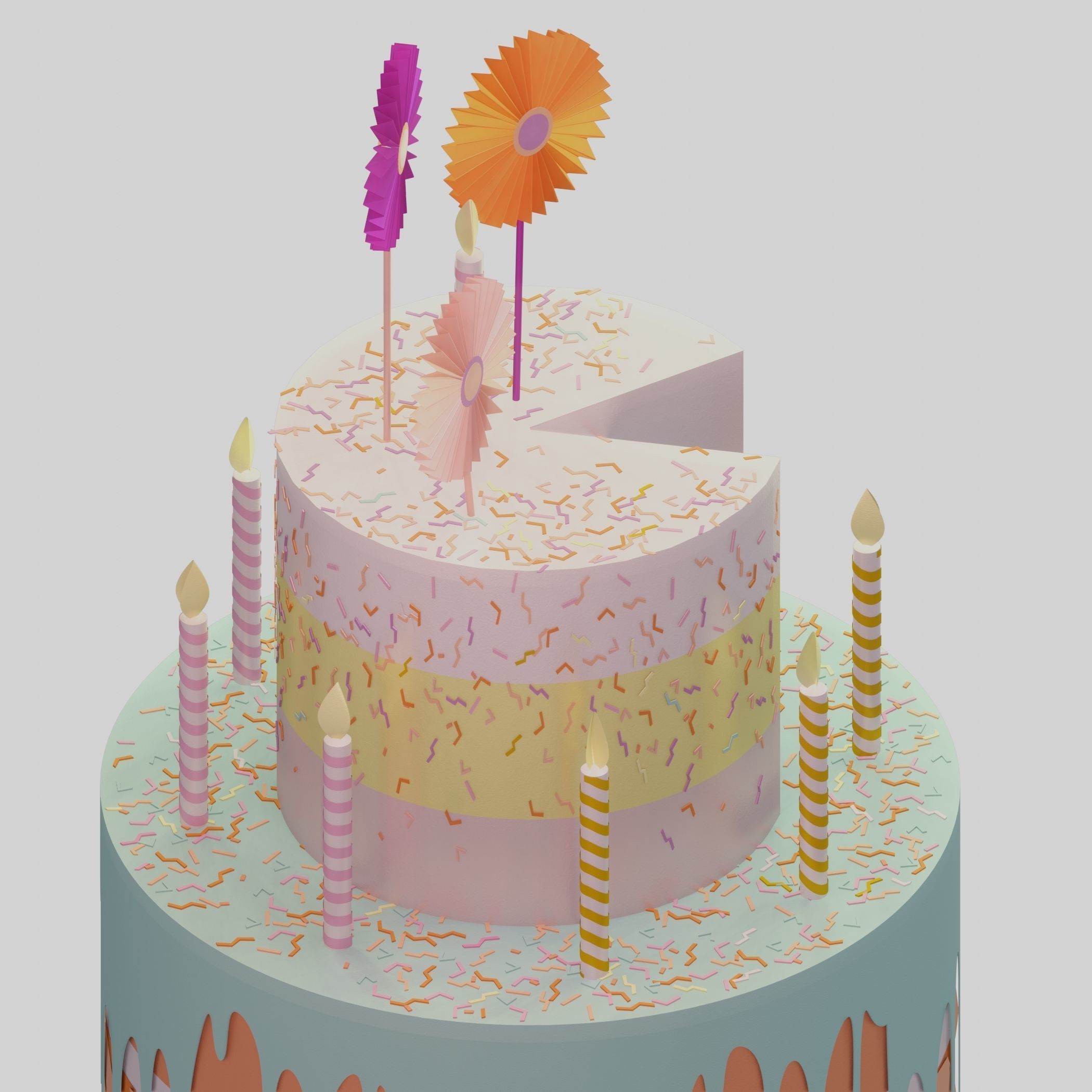 3D model stylized paper cake model VR / AR / low-poly | CGTrader