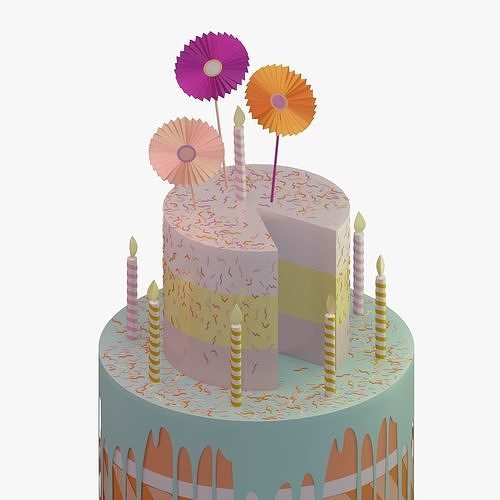 3D model stylized paper cake model VR / AR / low-poly | CGTrader