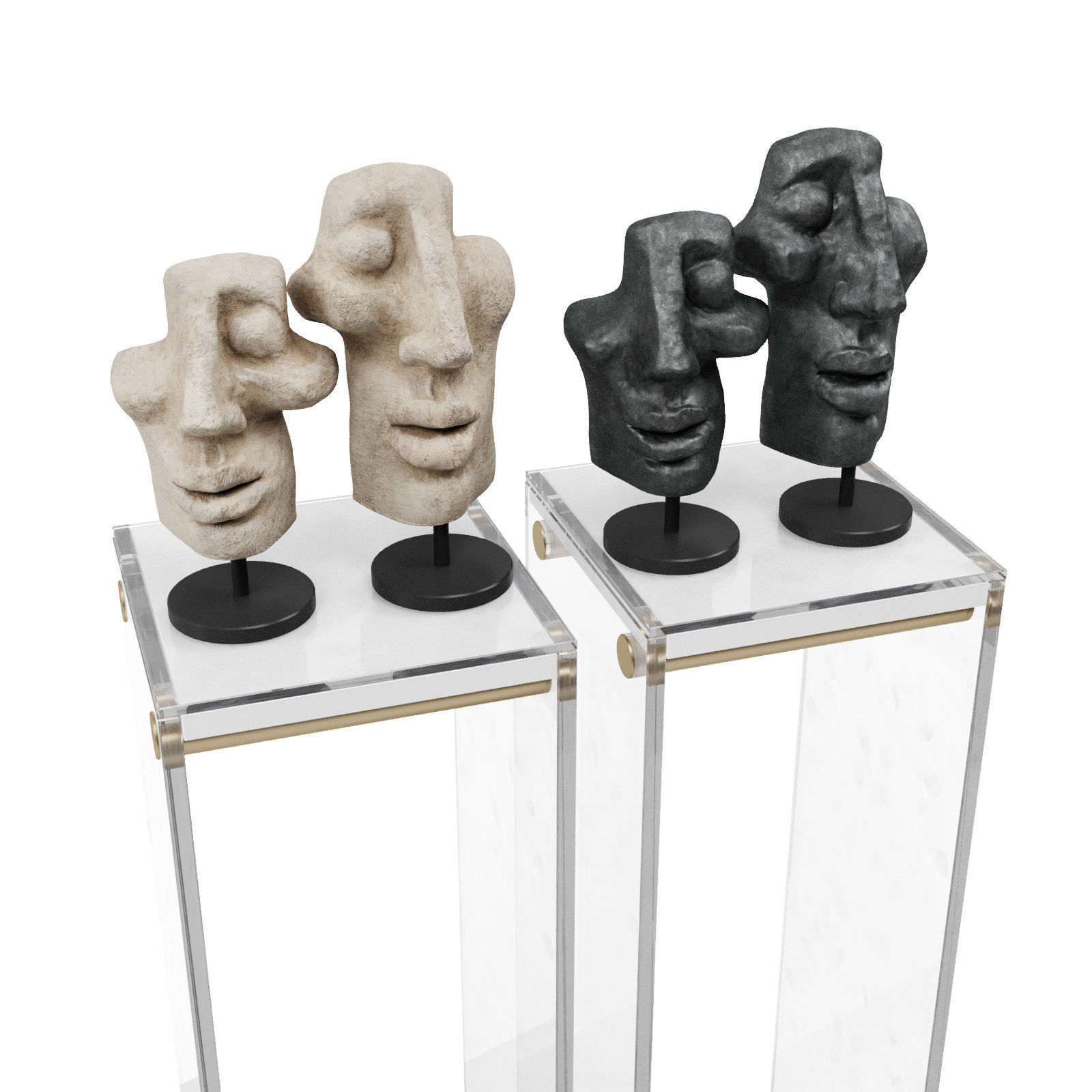 Abstract faces sculpture 3D model | CGTrader