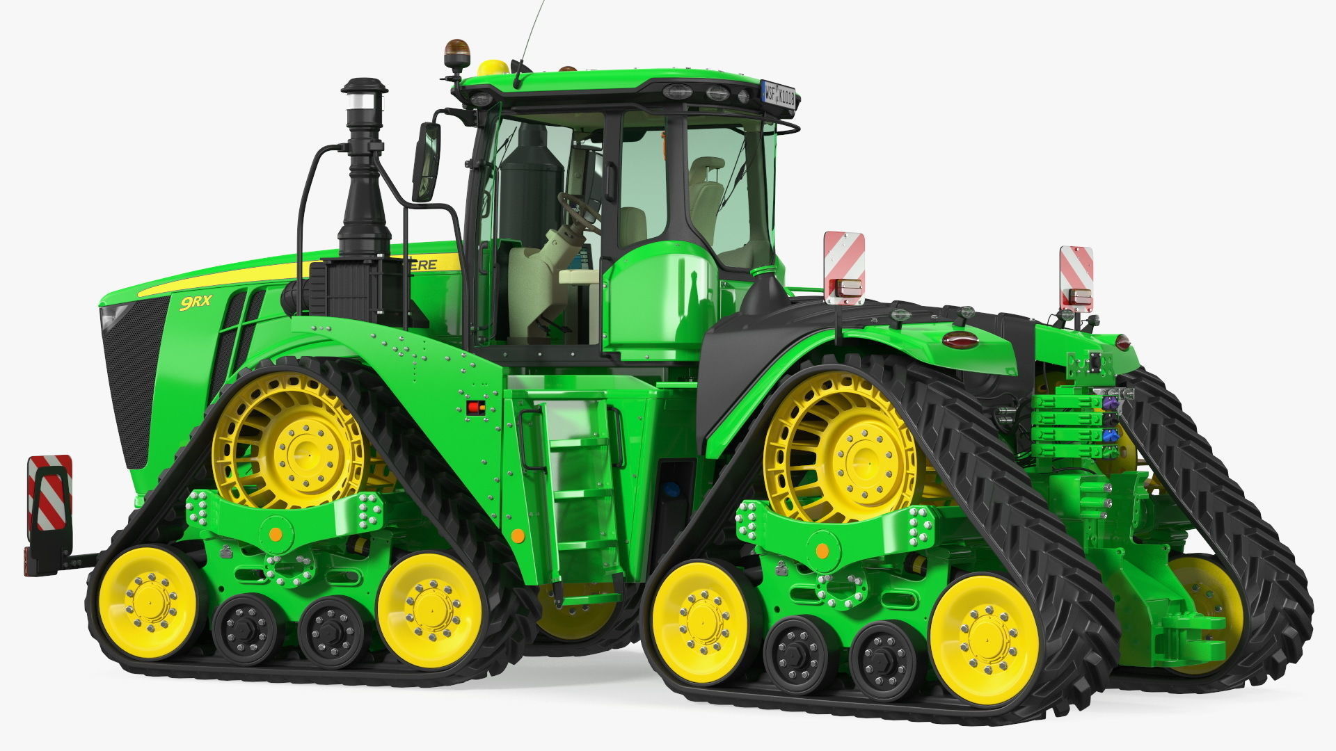 John Deere Four Track 9RX Series Tractor Clean 3D model | CGTrader