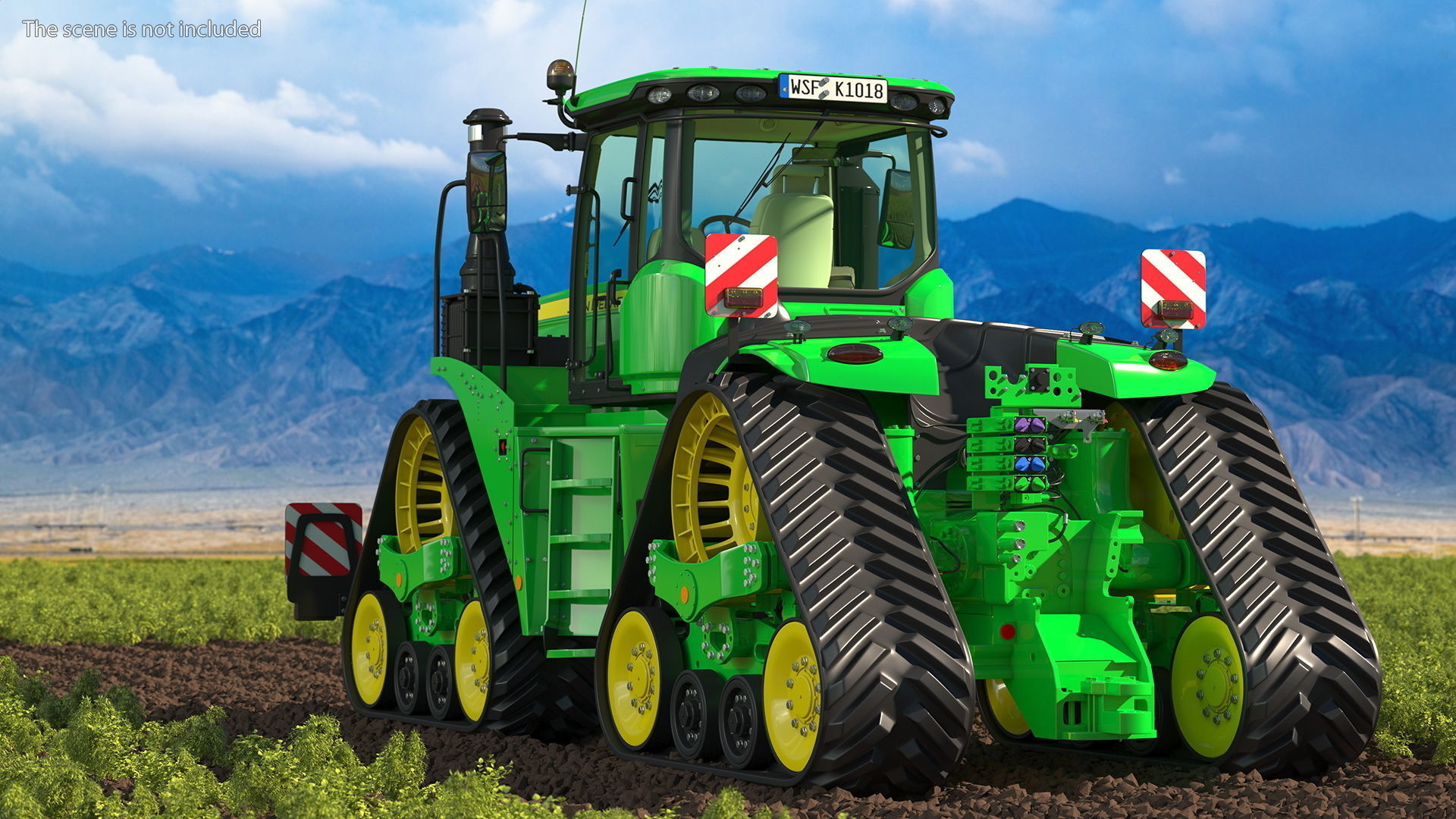 John Deere Four Track 9RX Series Tractor Clean 3D model | CGTrader