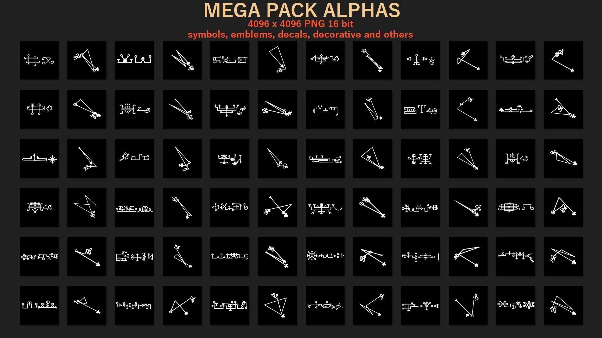 Mega Pack Alphas Texture | CGTrader