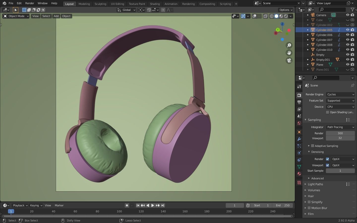sony headphones with procedural textures 3D model | CGTrader