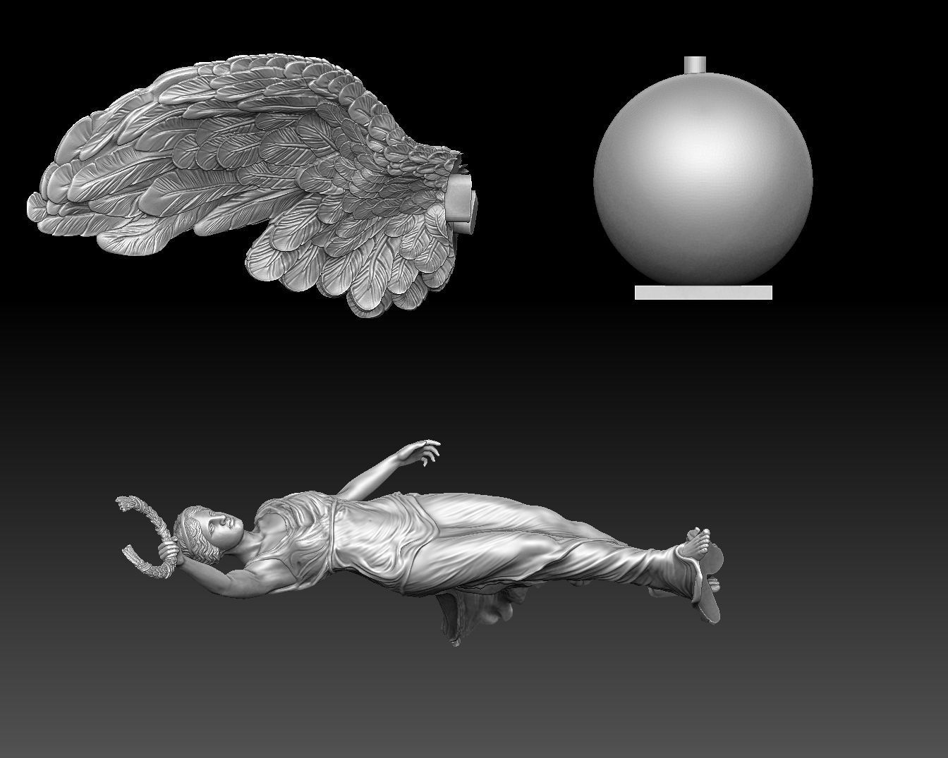 victory winged nikh sculpture 3D model 3D printable | CGTrader