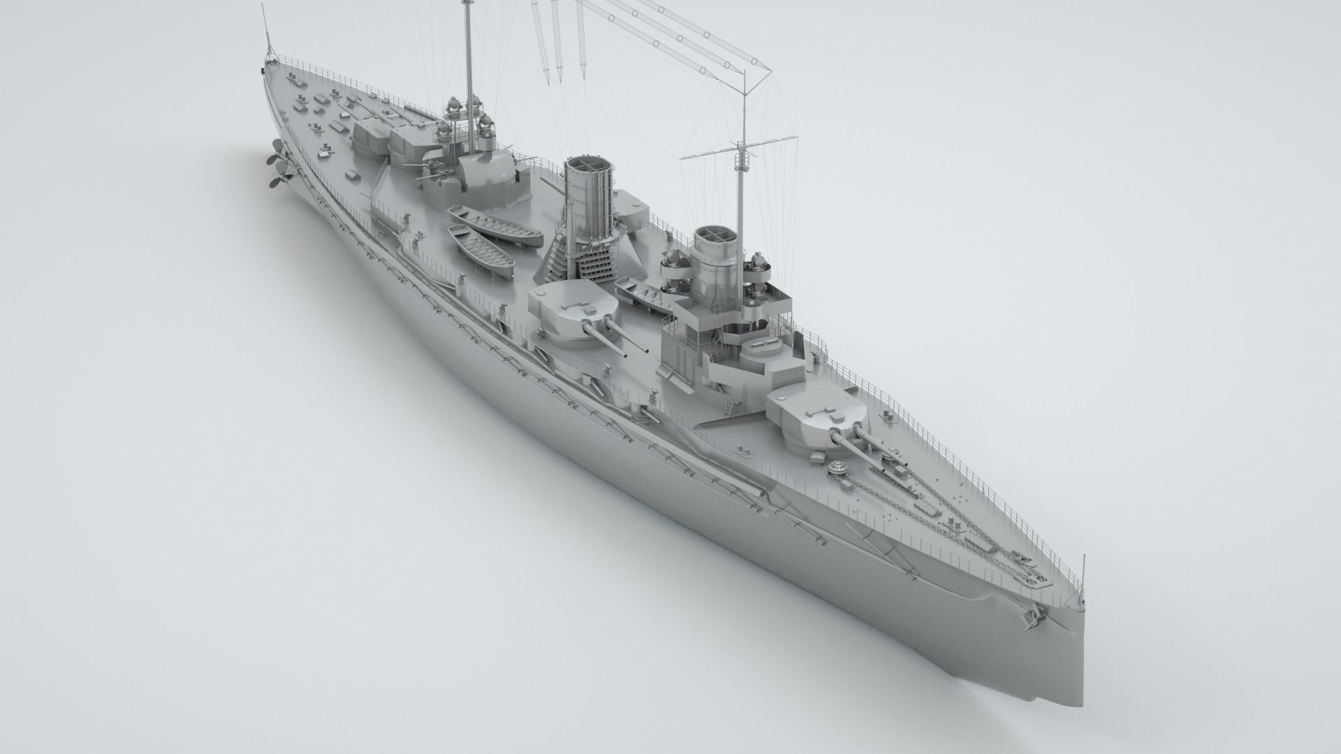 Moltke Class Battlecruiser 3D model rigged | CGTrader