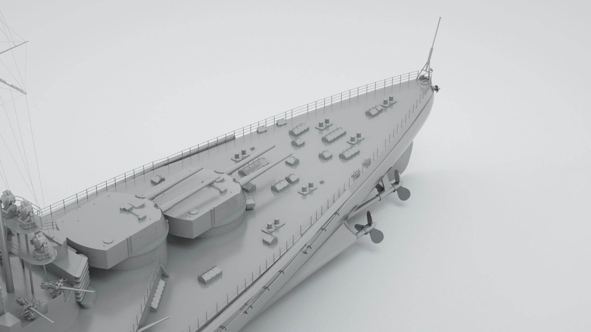 Moltke Class Battlecruiser 3D model rigged | CGTrader