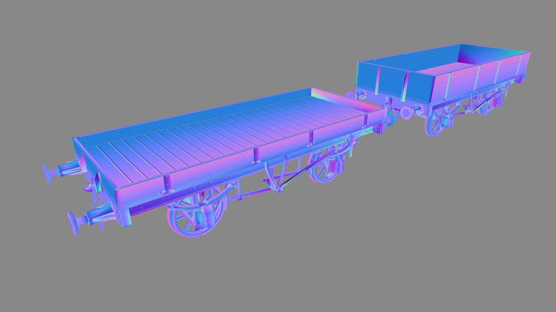 3D model 1-plank - 3plank rail wagon VR / AR / low-poly | CGTrader