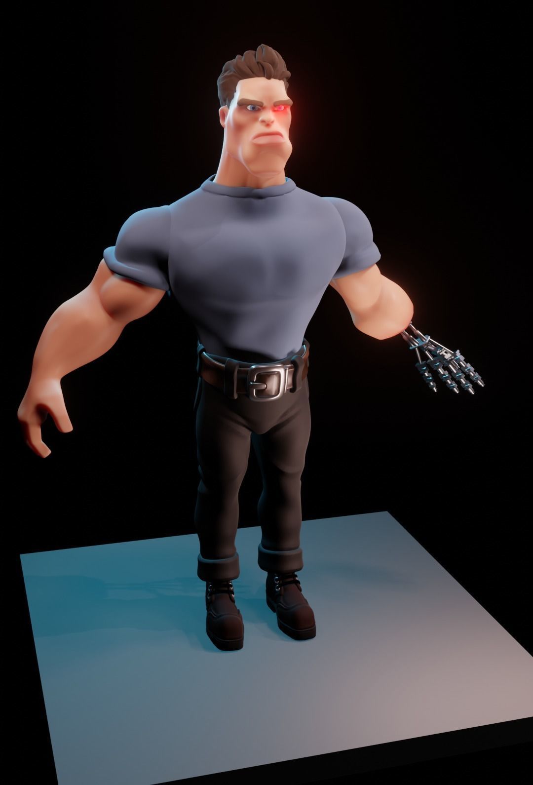 Cartoon Terminator Arnold Schwarzenegger 3D model | CGTrader