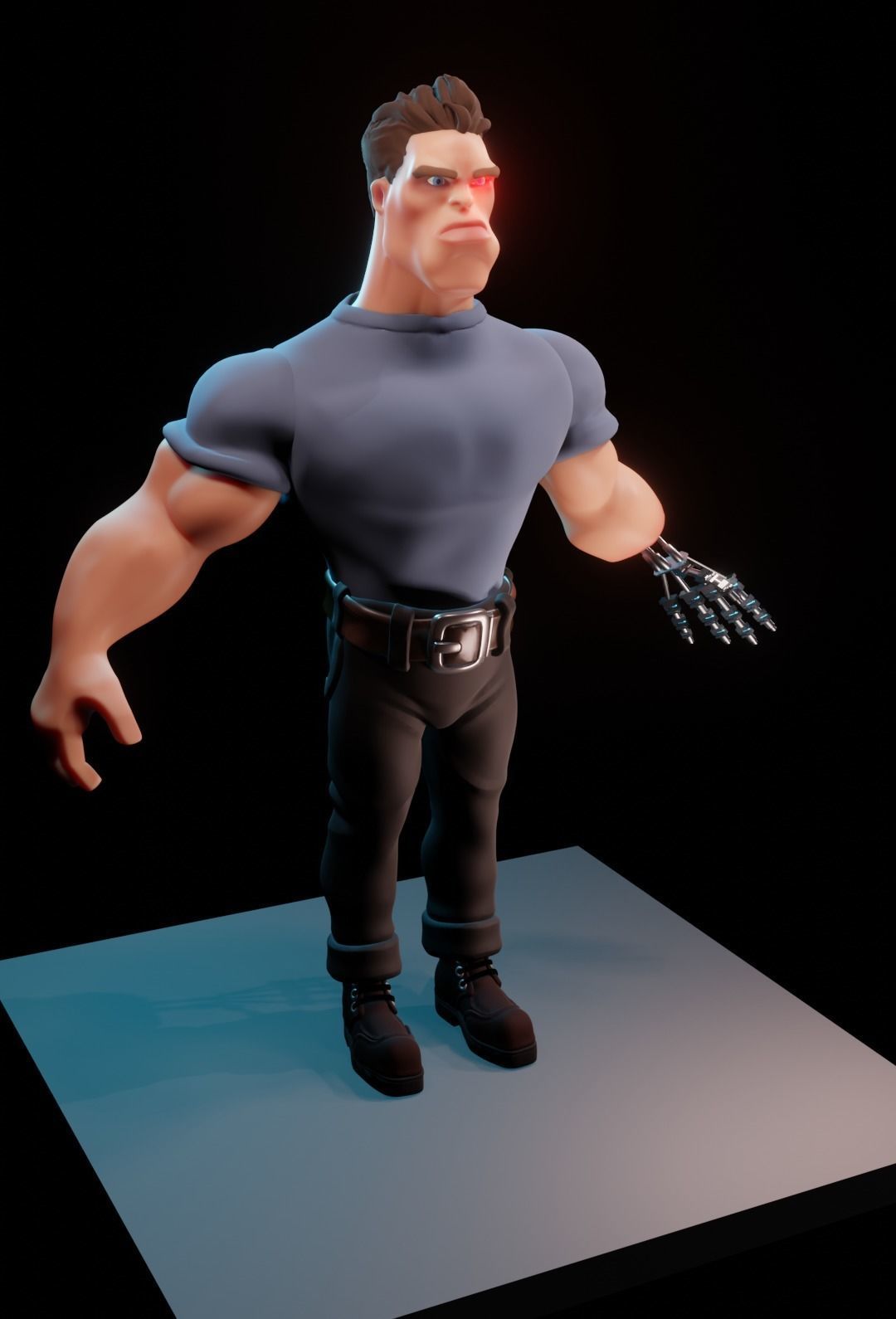 Cartoon Terminator Arnold Schwarzenegger 3D model | CGTrader