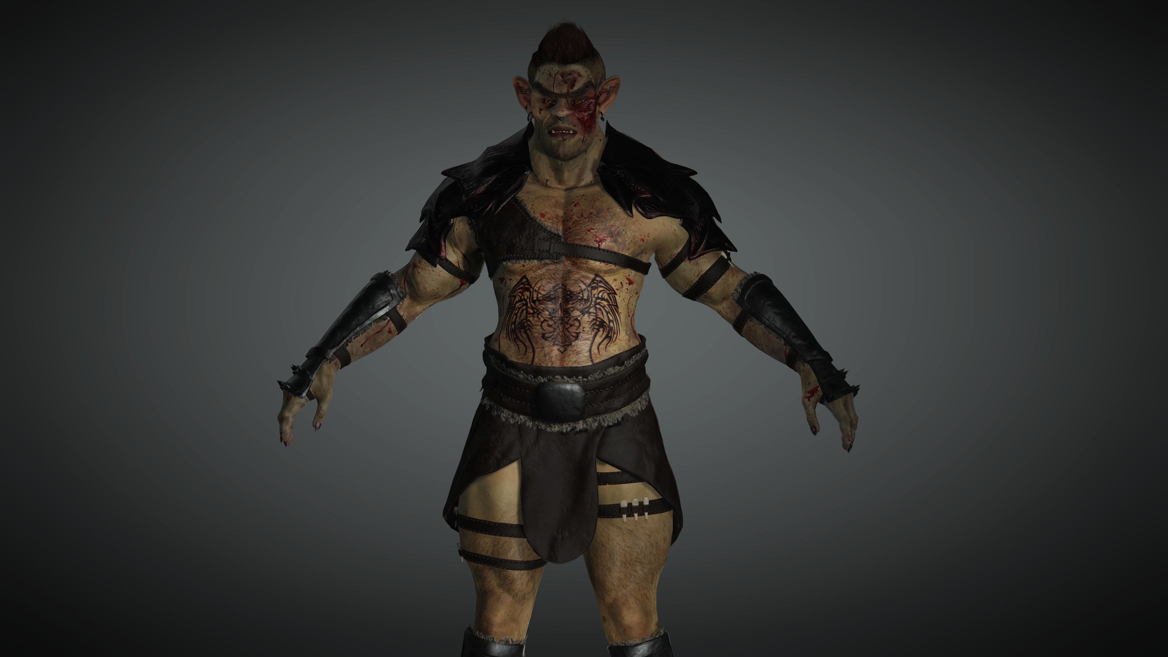 3D model AAA Fantasy Male Orc Character 02 VR / AR / low-poly rigged ...