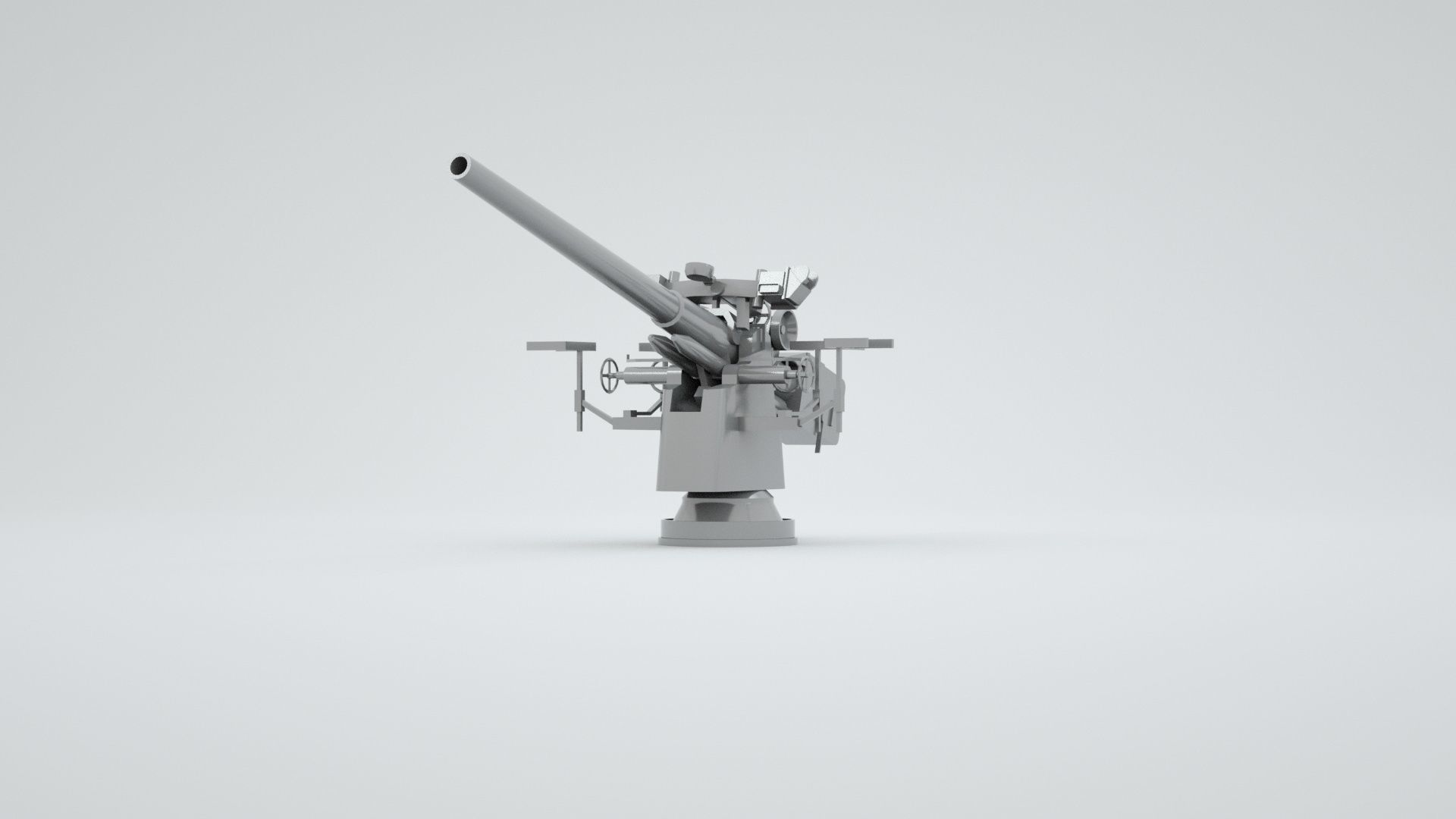 88mm SK C - 35 Naval Gun 3D model rigged | CGTrader