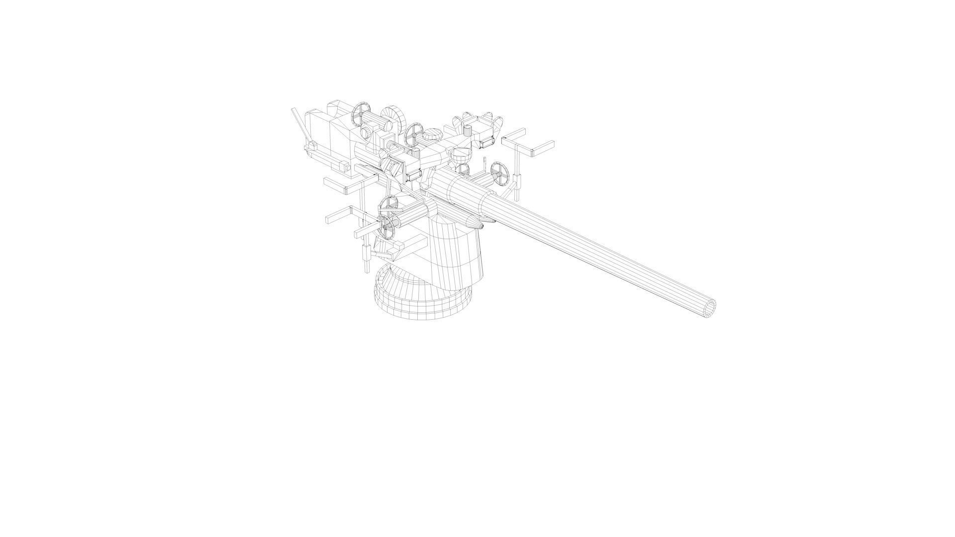 88mm SK C - 35 Naval Gun 3D model rigged | CGTrader