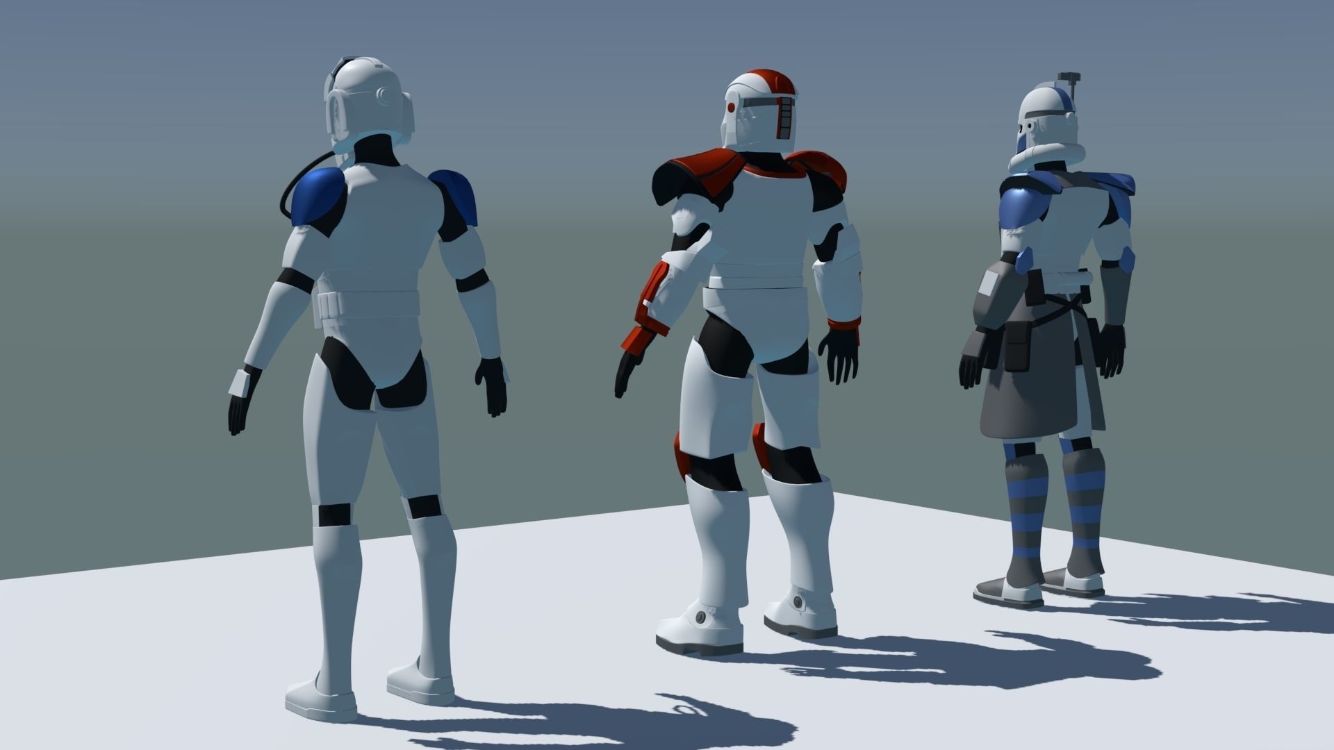 scifi Clone troopers pack star wars republic commando pilot free VR / AR / low-poly 3D model ...