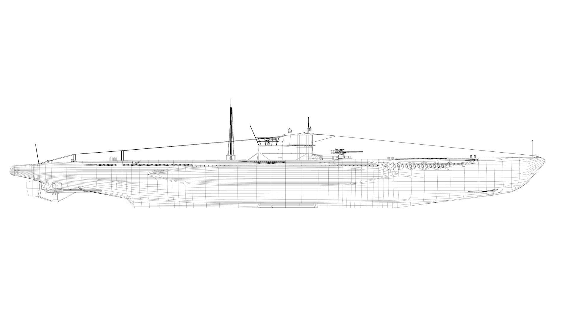 Type VII C German Submarine U-Boat 3D model rigged | CGTrader