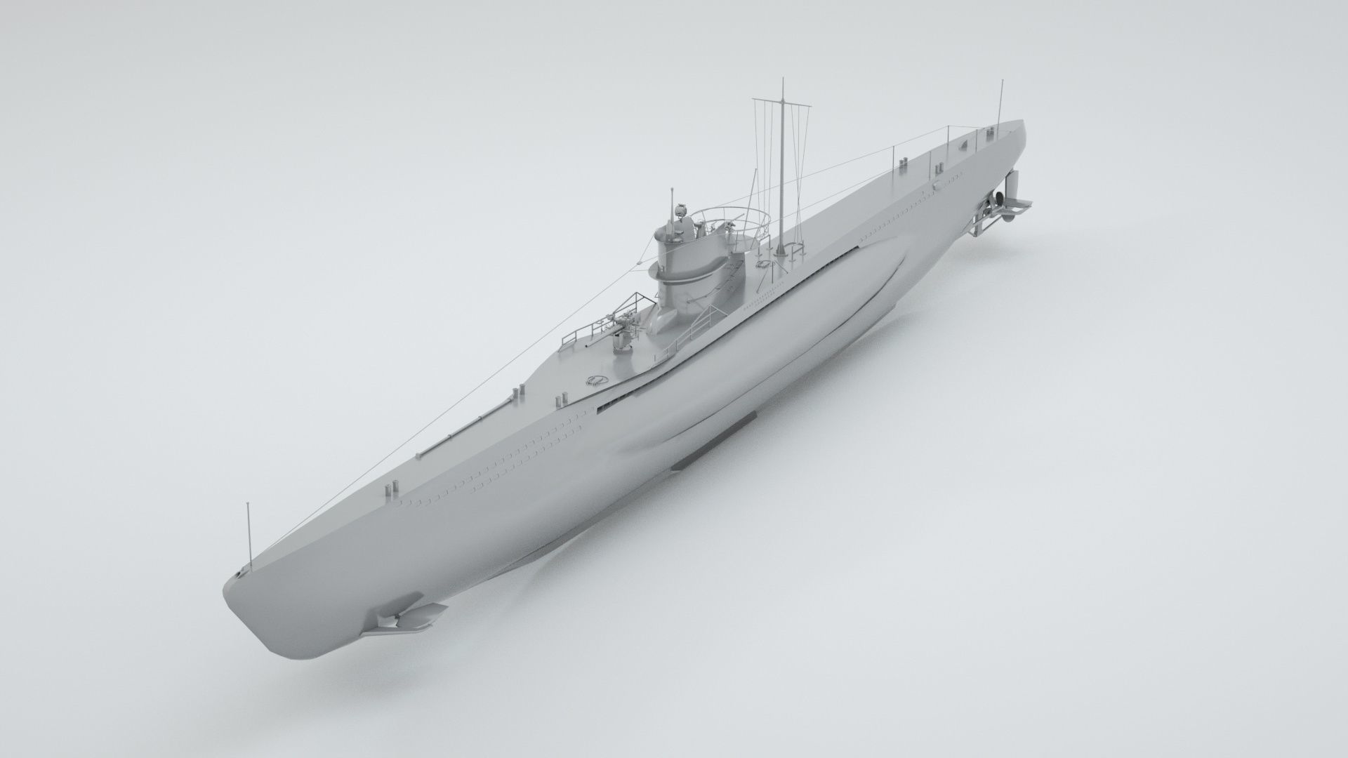 Type VII C German Submarine U-Boat 3D model rigged | CGTrader
