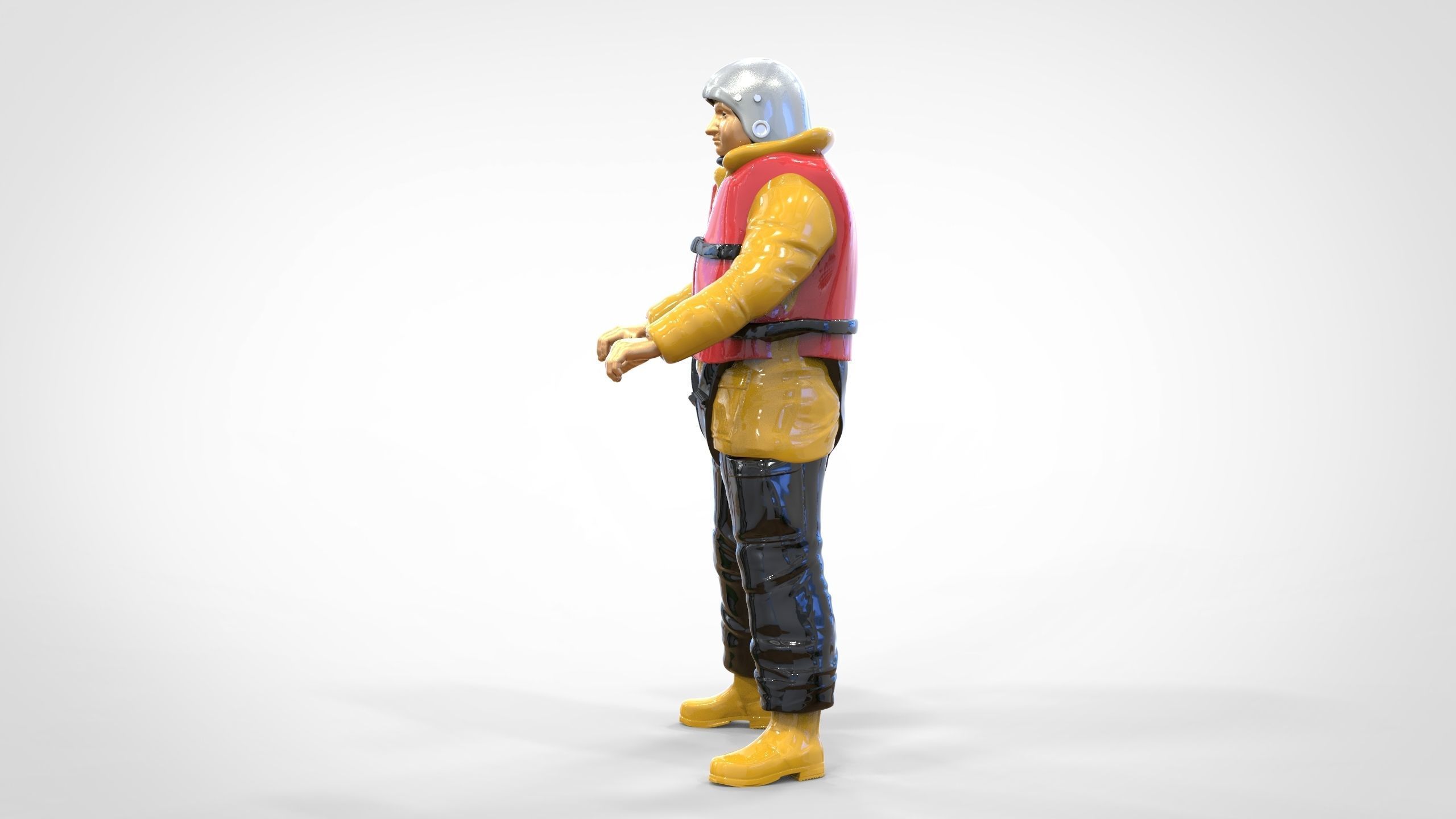 N10 Captain Royal National Lifeboat Institution RNLI Rescue crew 3D ...