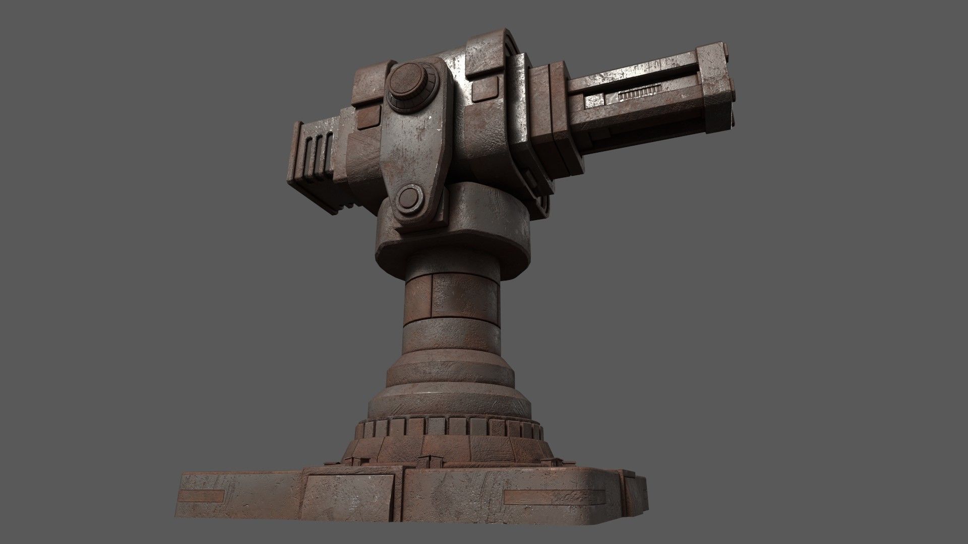 3D model Rusty Retrofuturism Laser Turret VR / AR / low-poly | CGTrader
