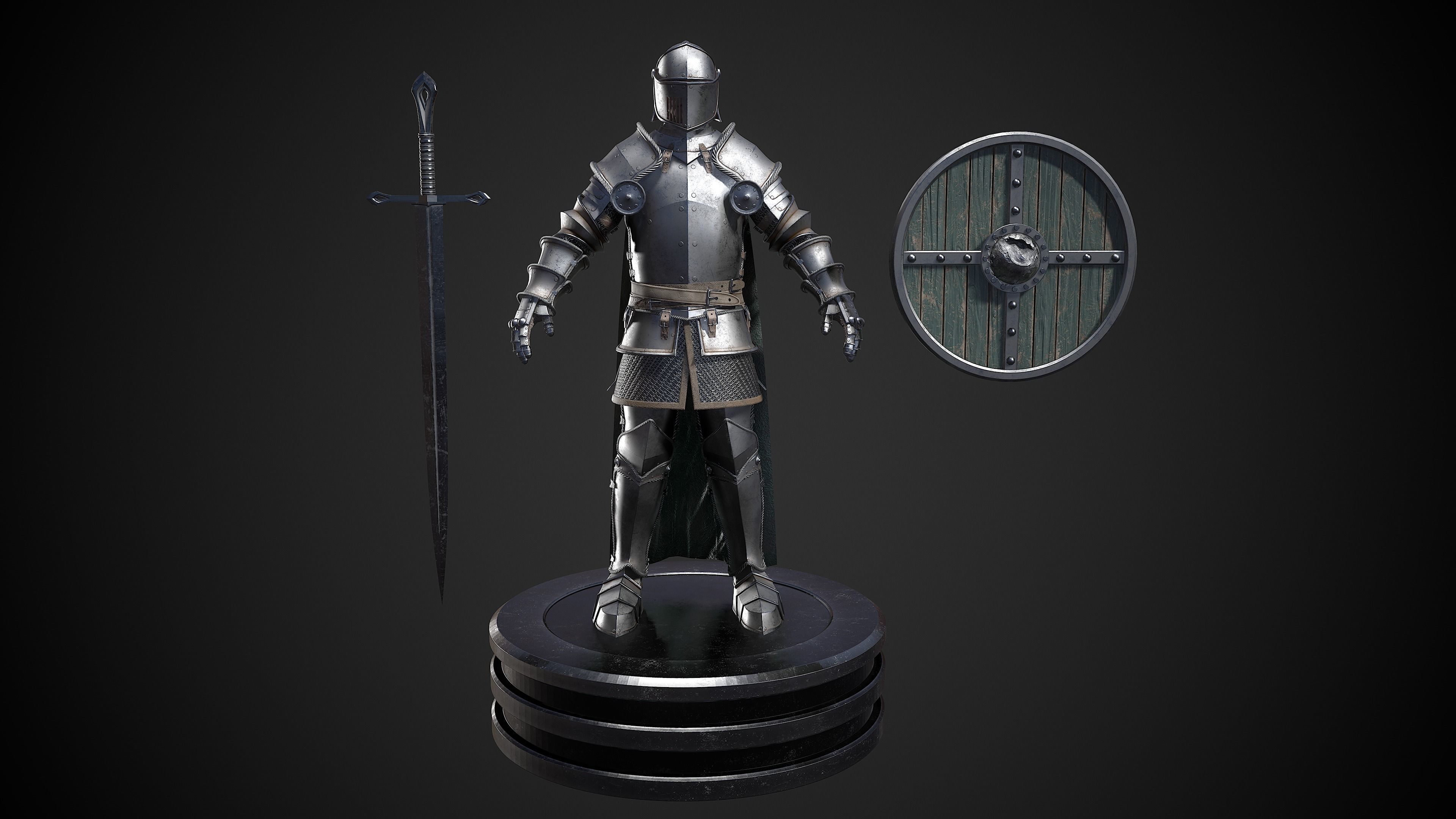 3D model Knight in medieval style - Game Ready VR / AR / low-poly ...