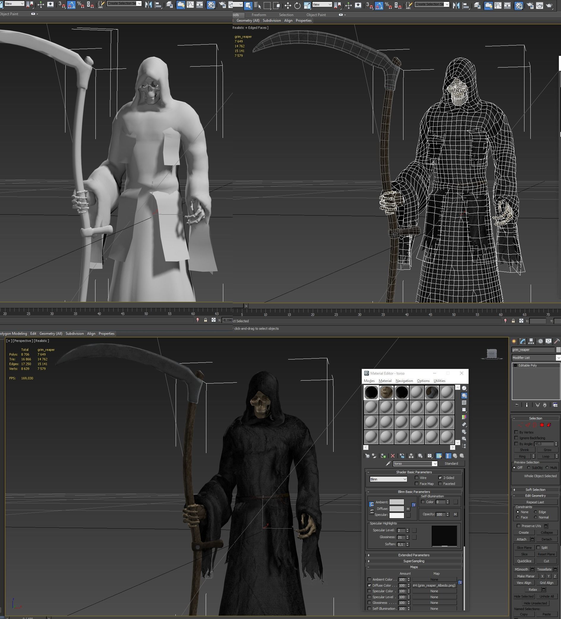 3D model Grim Reaper VR / AR / low-poly | CGTrader