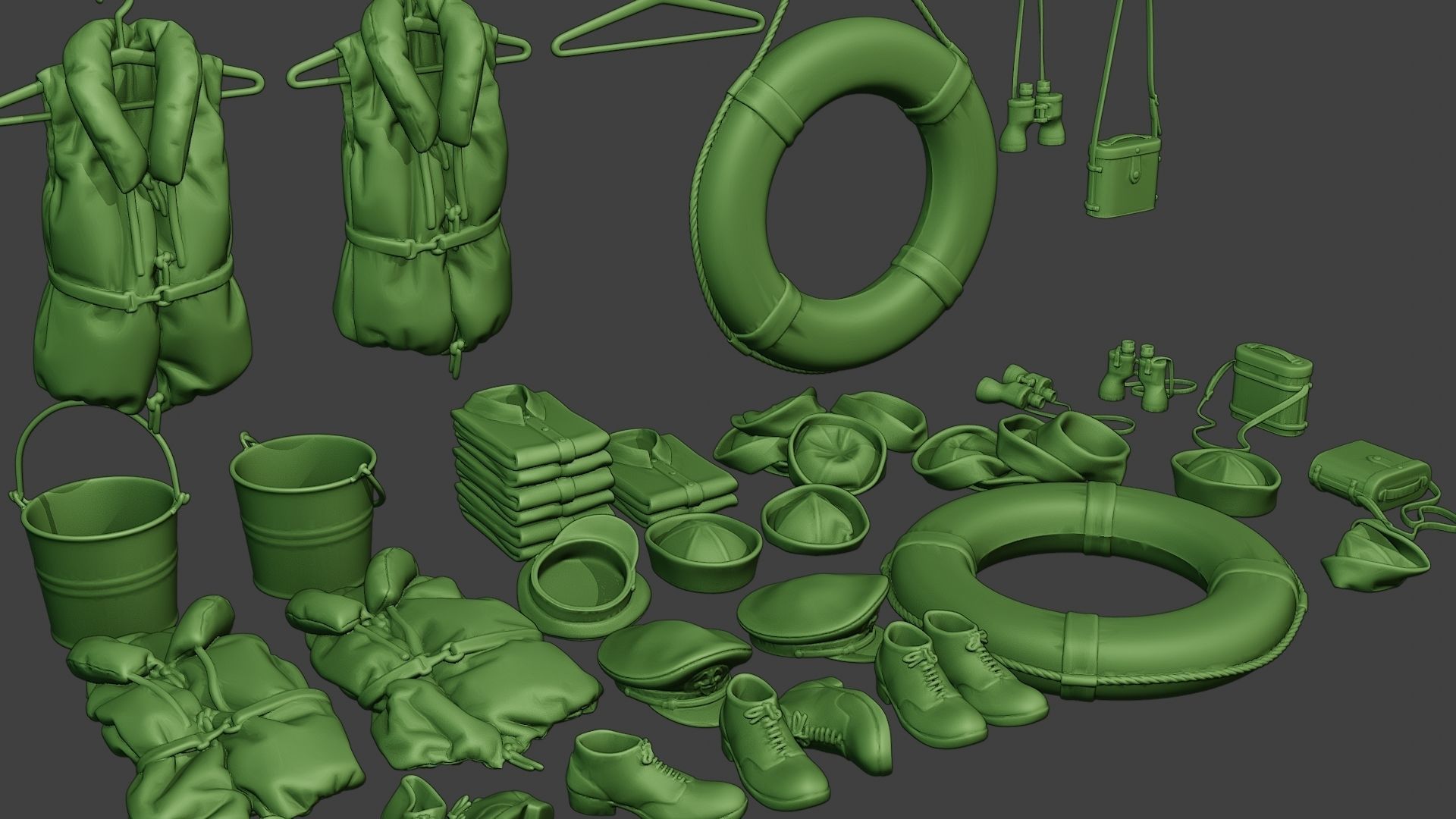 Ww2 US Naval Objects Pack1 3D model 3D printable | CGTrader
