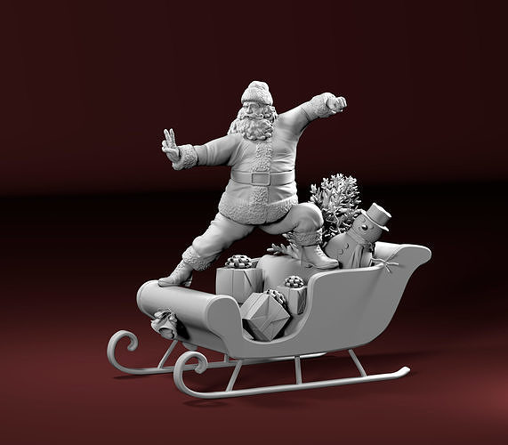Kungfu Santa 3D model 3D printable | CGTrader