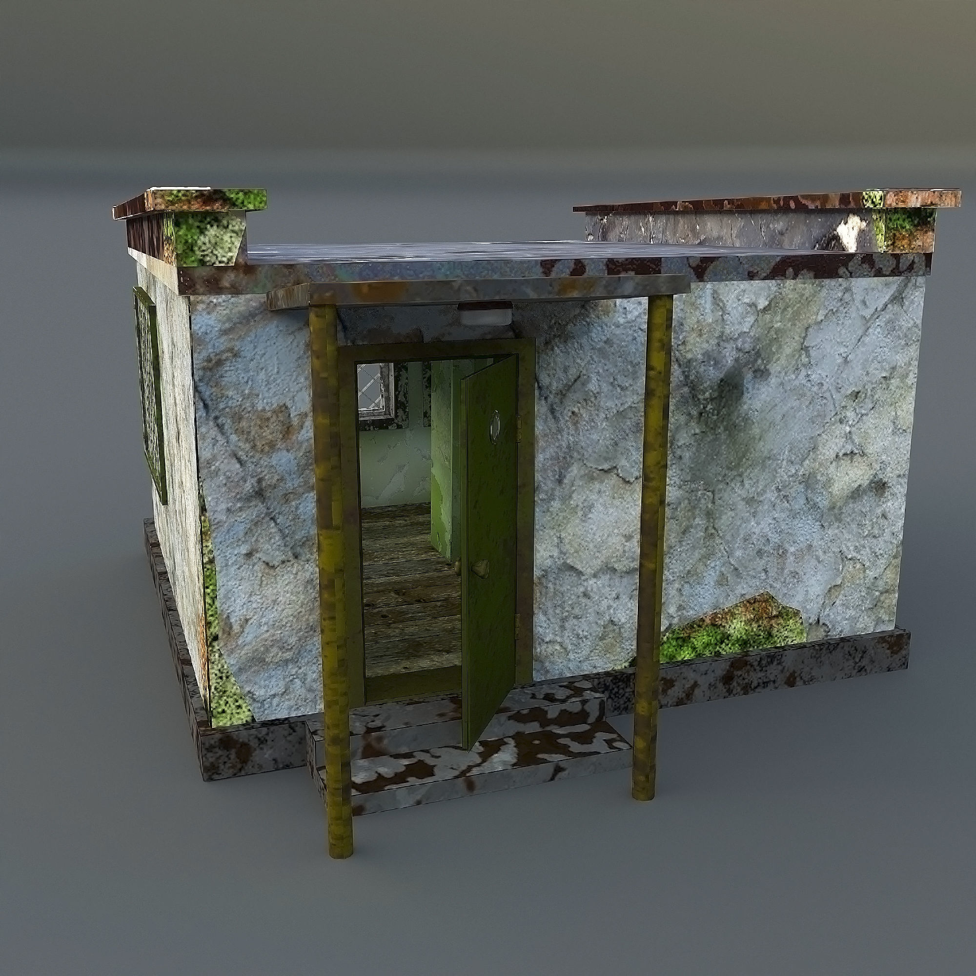 3D model Abandoned checkpoint building VR / AR / low-poly | CGTrader