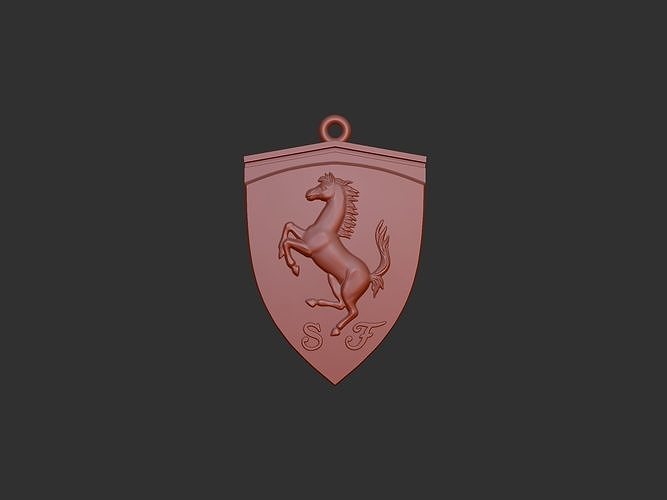 Ferrari logo pendant 3D model 3D printable | CGTrader