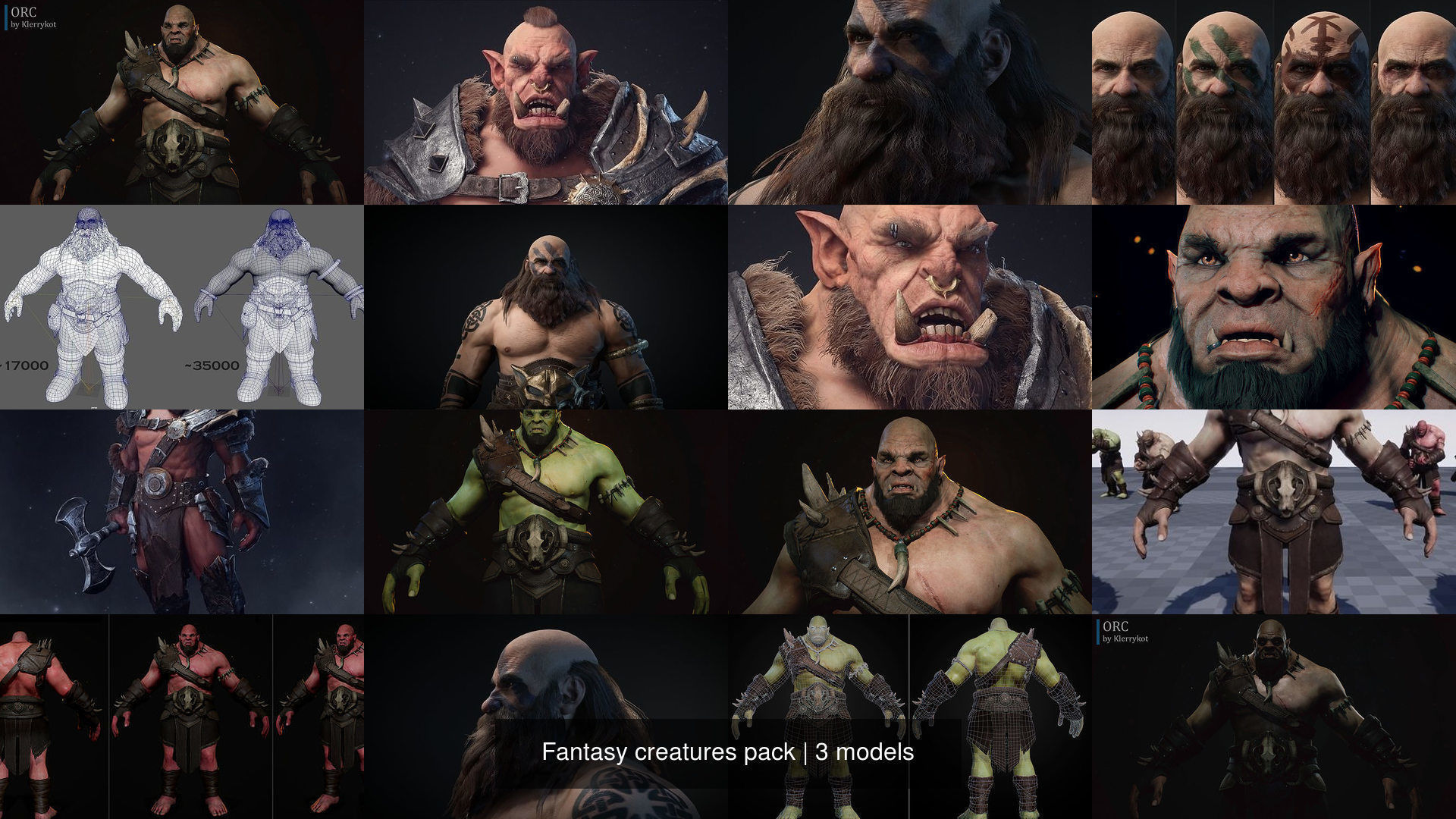 3D Model Collection Fantasy creatures pack VR / AR / low-poly | CGTrader