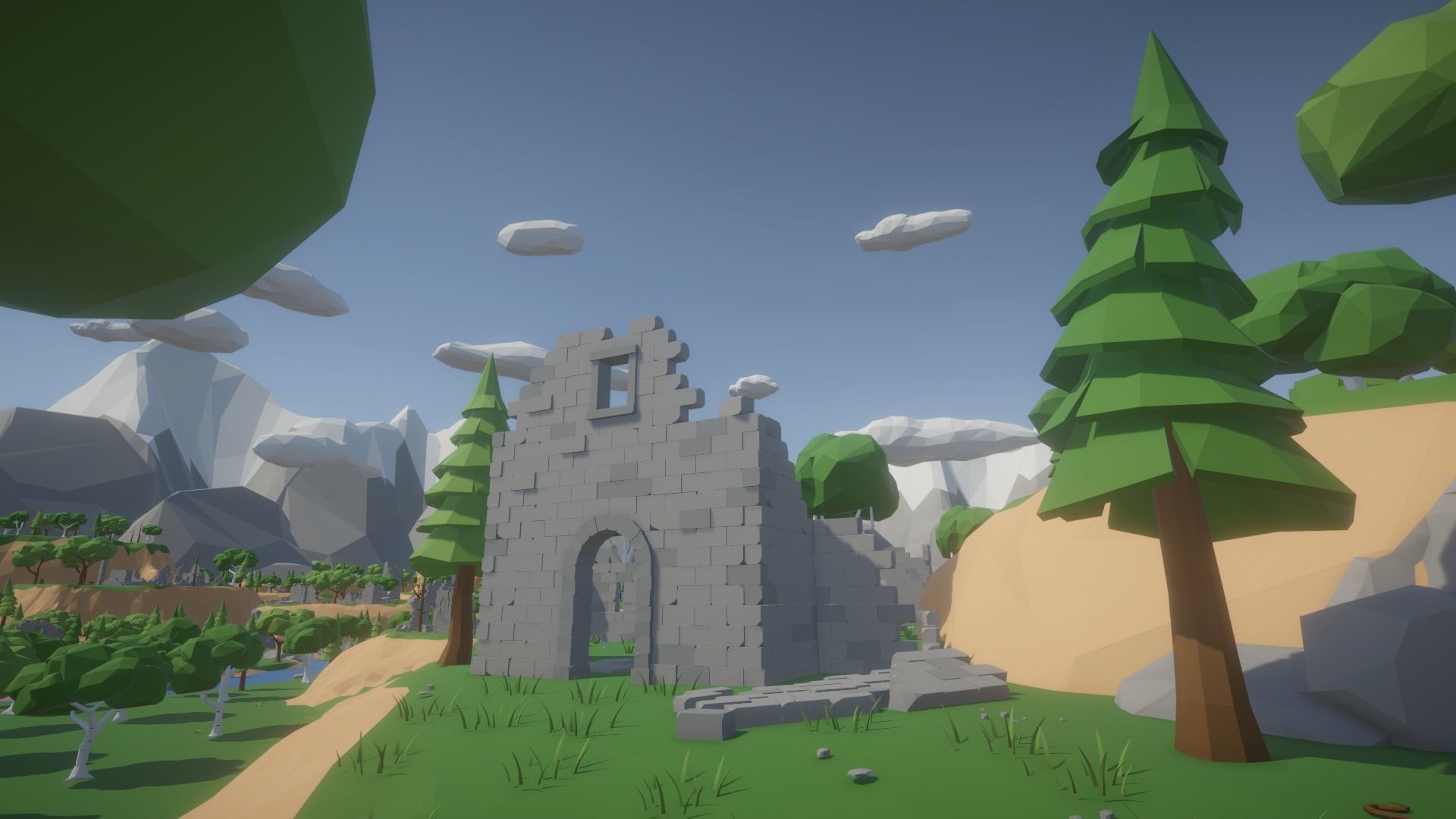 3D model Low Poly Medieval Fantasy Ruins VR / AR / low-poly | CGTrader
