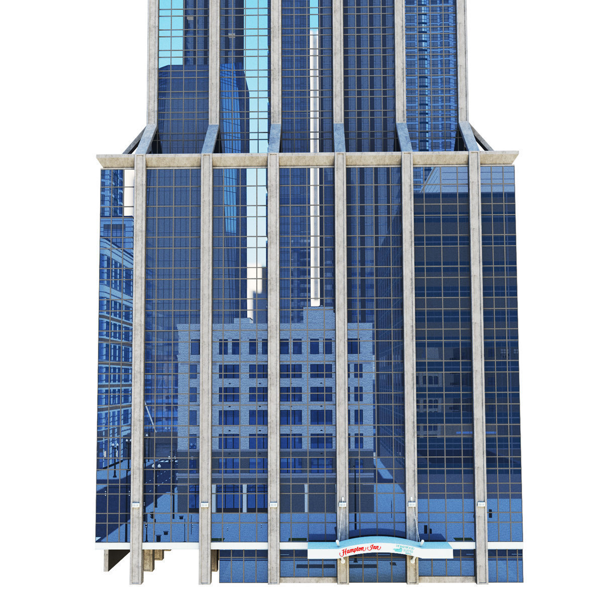 Hampton Inn Chicago Building 3D model | CGTrader