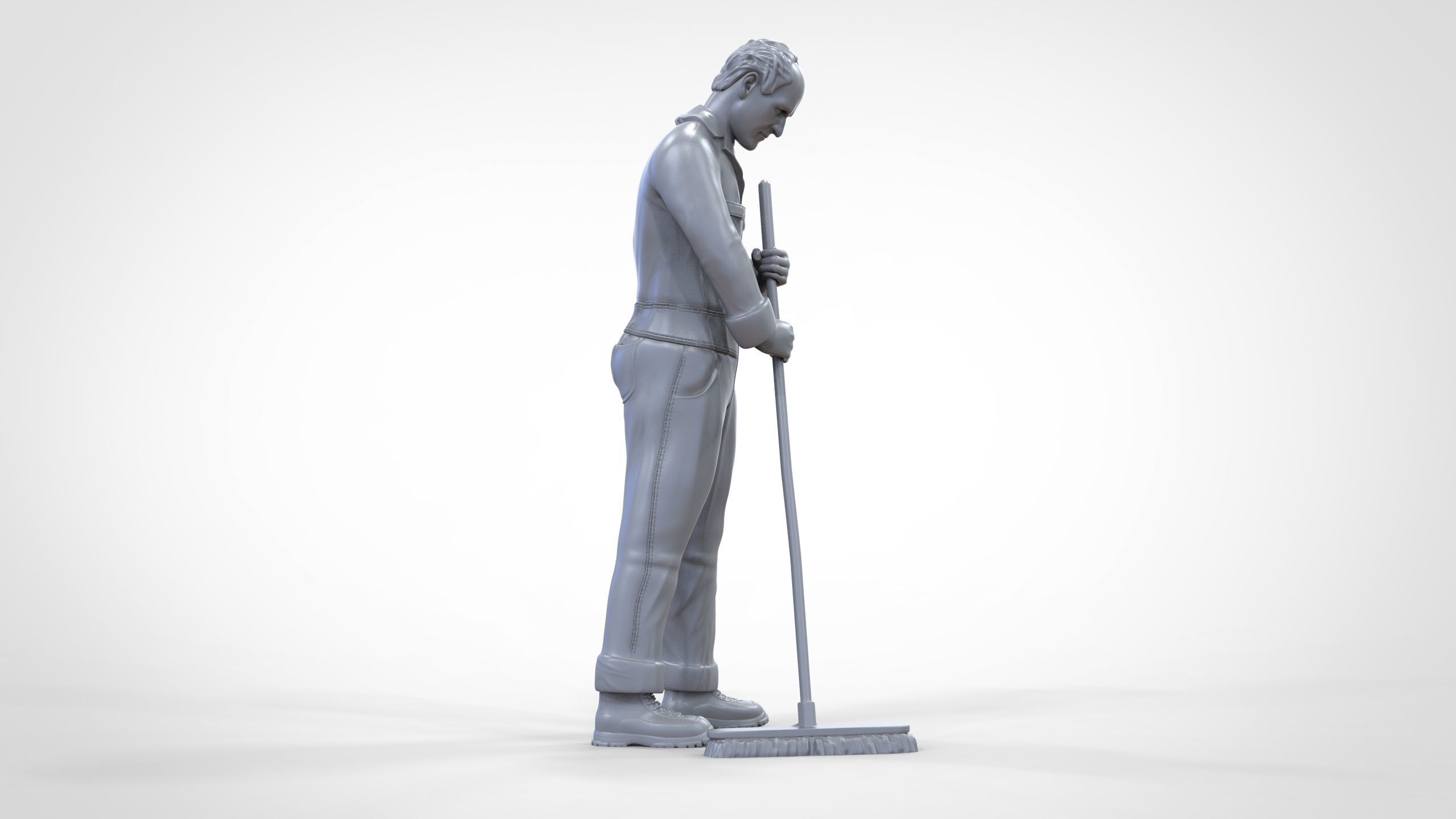 N1 Cleaner or janitor brooming 3D model 3D printable | CGTrader