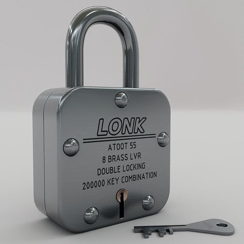 3D model Square Lock with Key VR / AR / low-poly | CGTrader