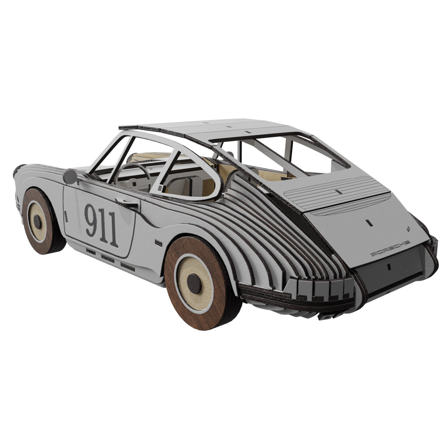 Plywood toy car 3D model | CGTrader