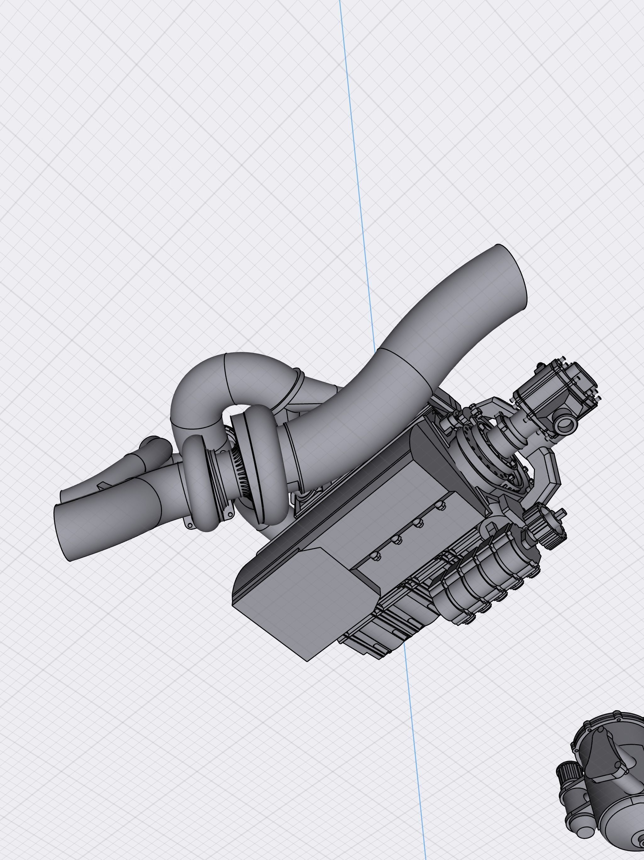 HEMI 4 cylinder Turbo Drag Engine Half Hemi Straight 4 3D model 3D ...