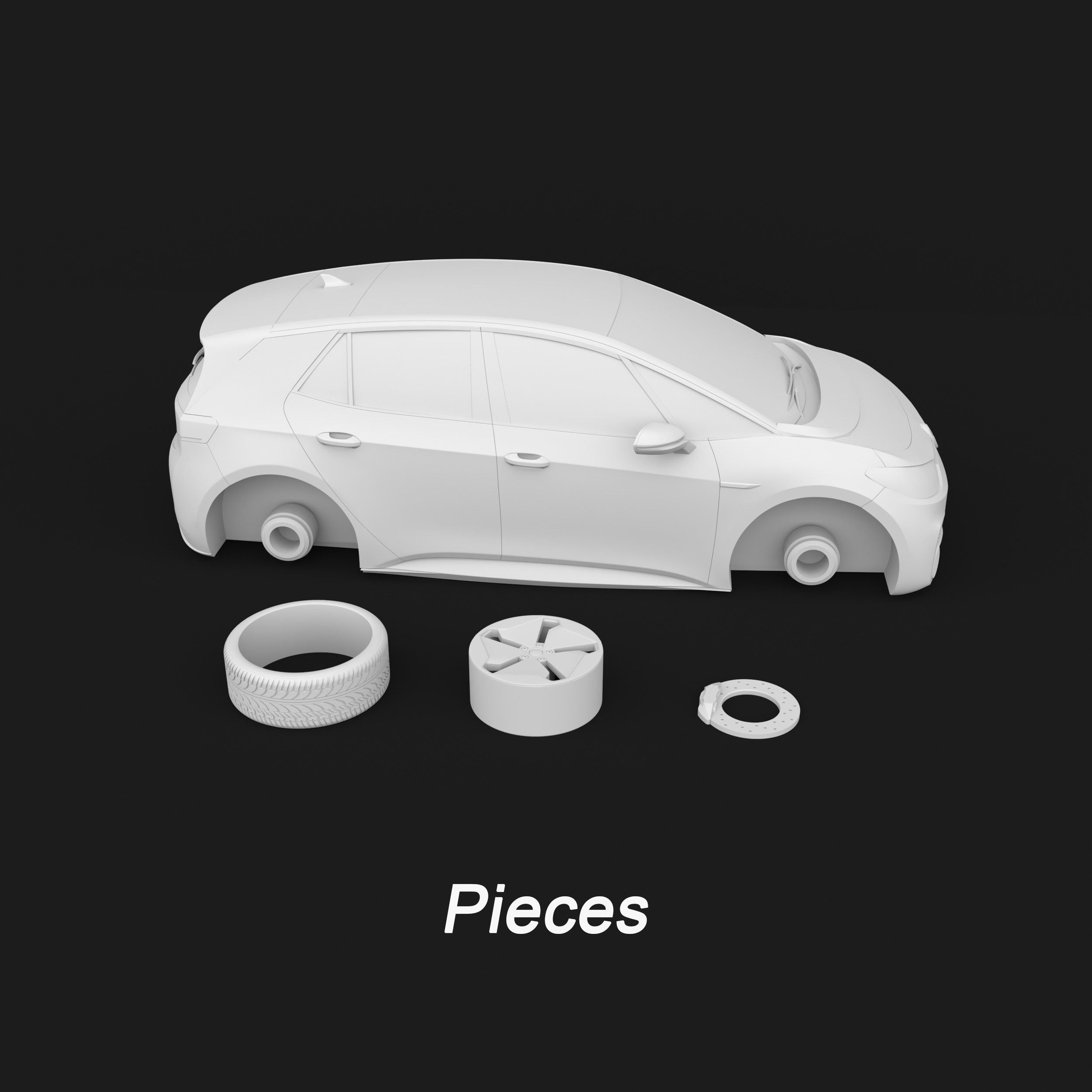 Volkswagen ID3 Ready to Print STL Files 3D model 3D printable | CGTrader