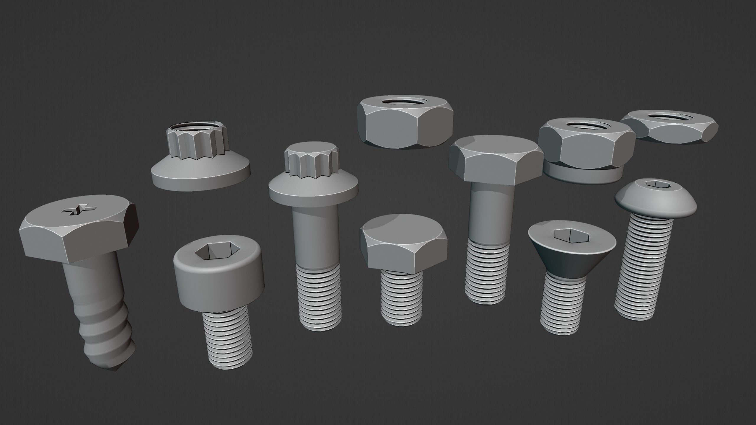 Nuts And Bolts 3d Models - Free Download free 3D model | CGTrader