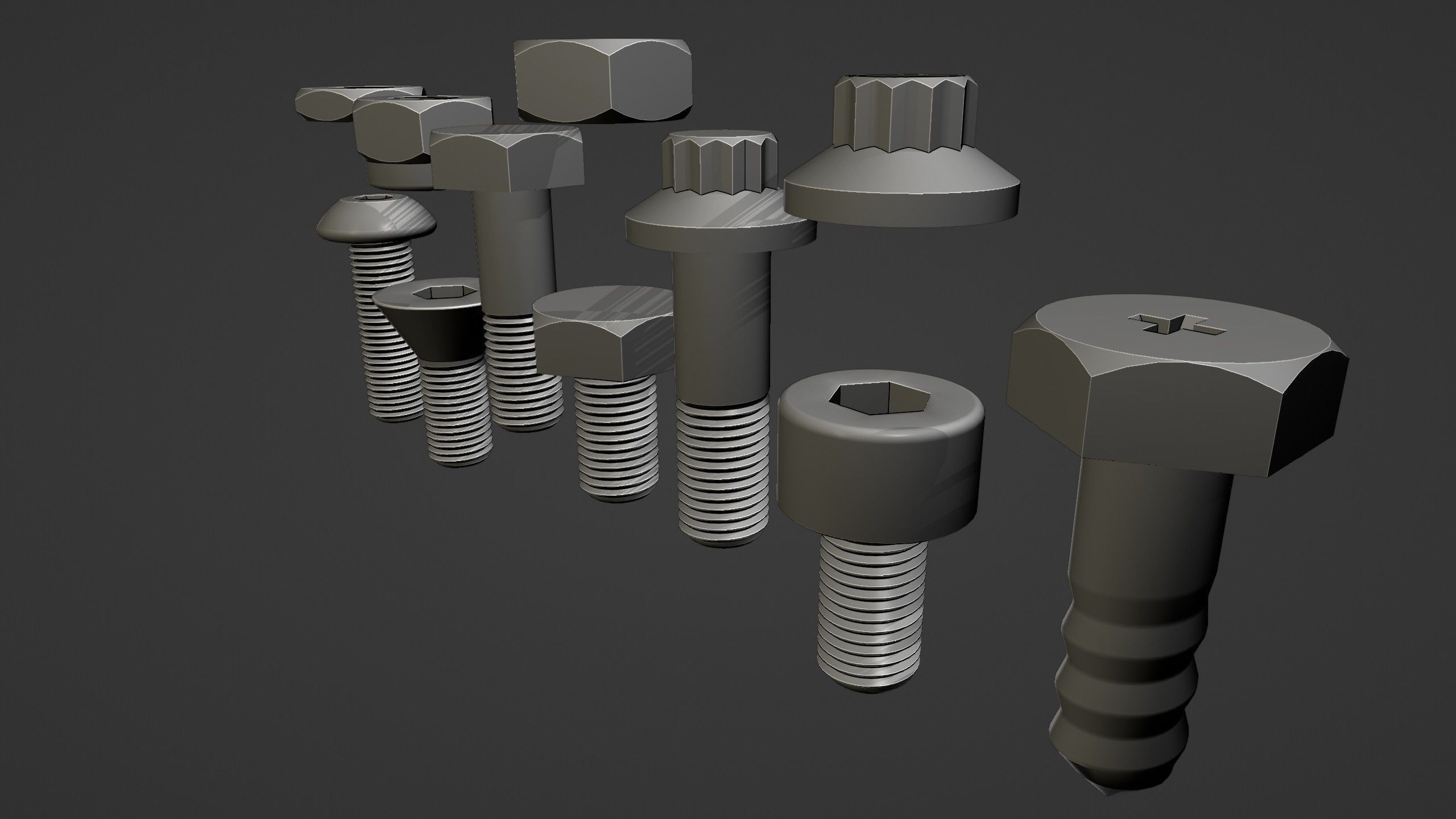 Nuts And Bolts 3d Models - Free Download free 3D model | CGTrader