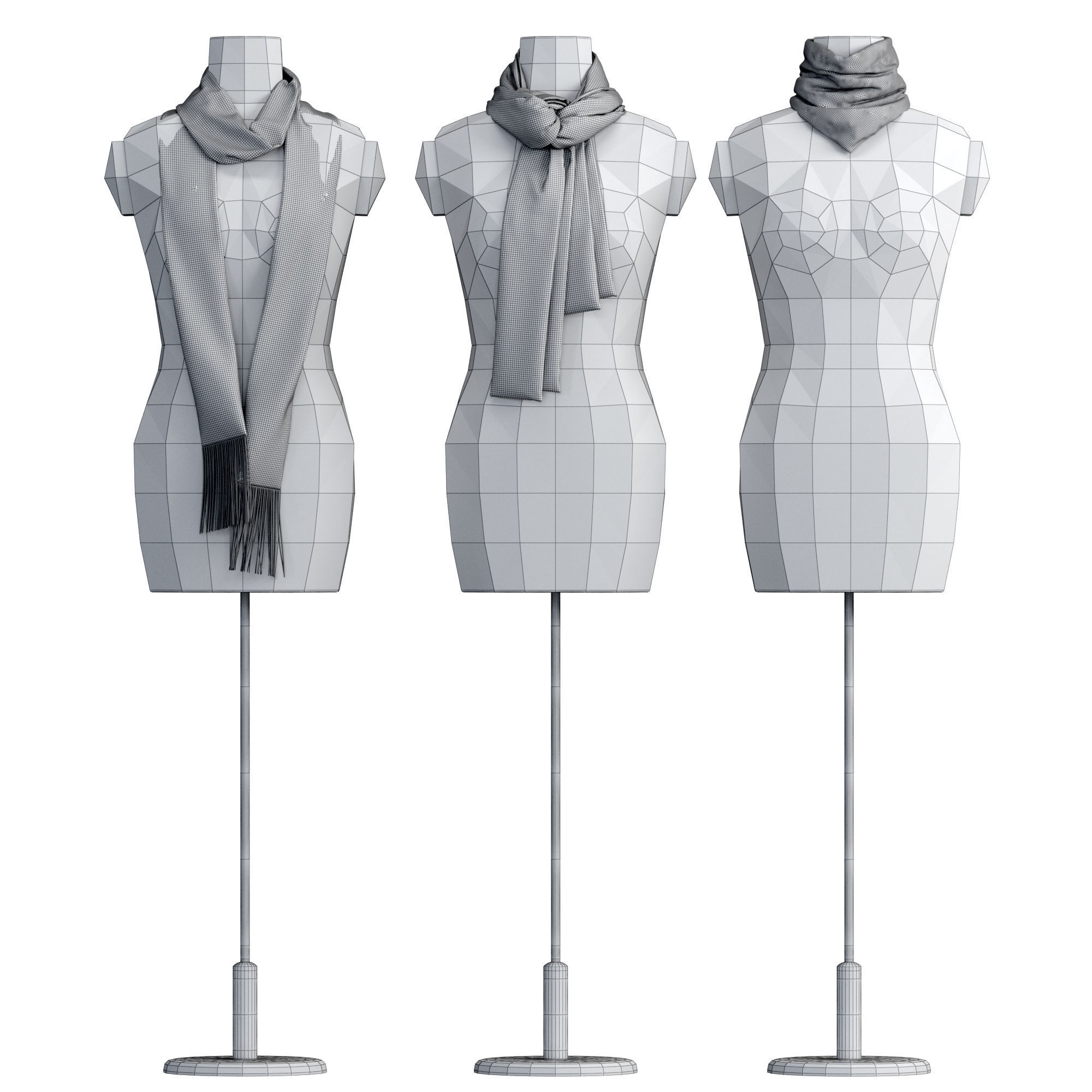 Shawl over the body 3D model | CGTrader