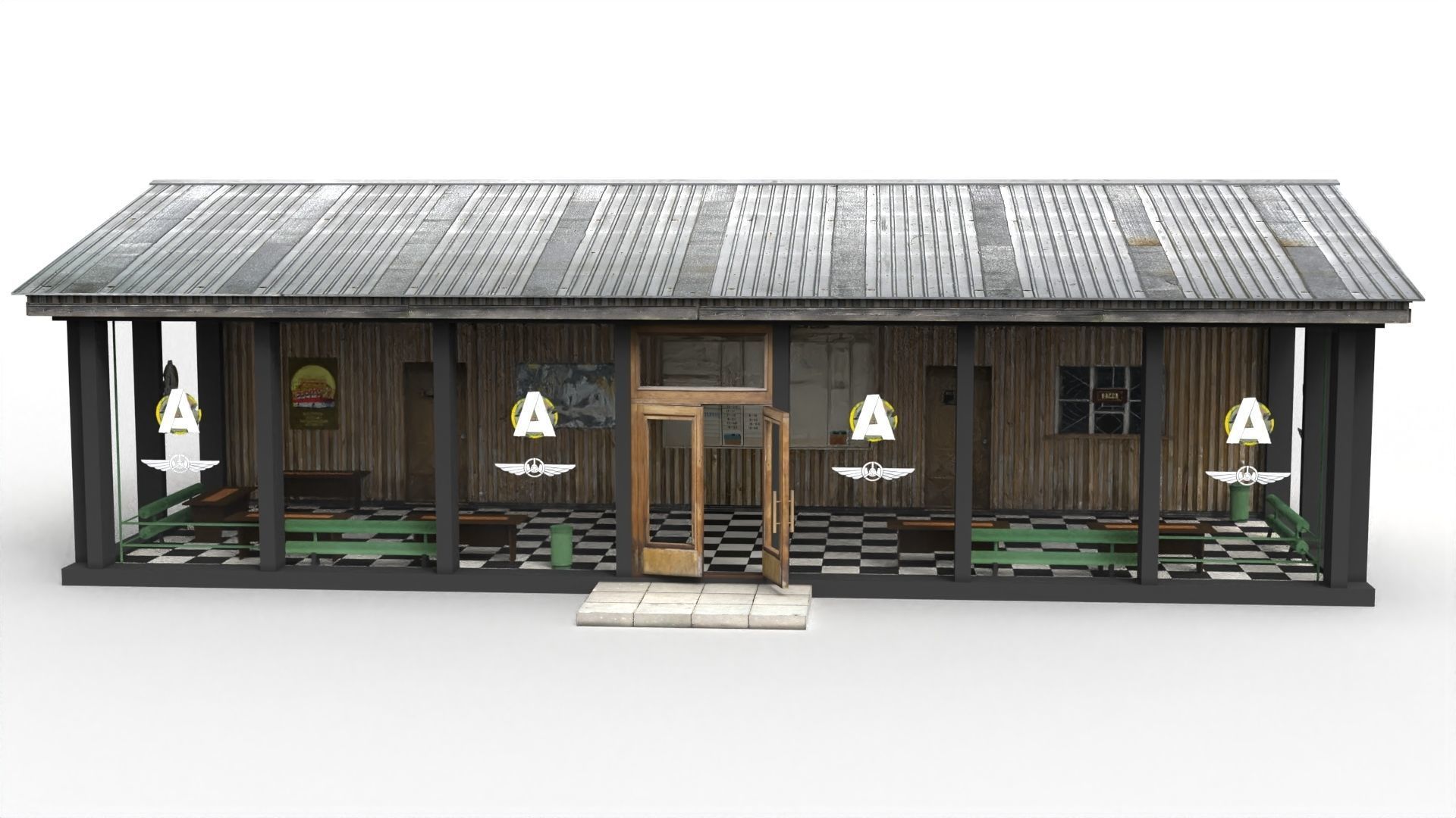 3D model Bus station VR / AR / low-poly | CGTrader