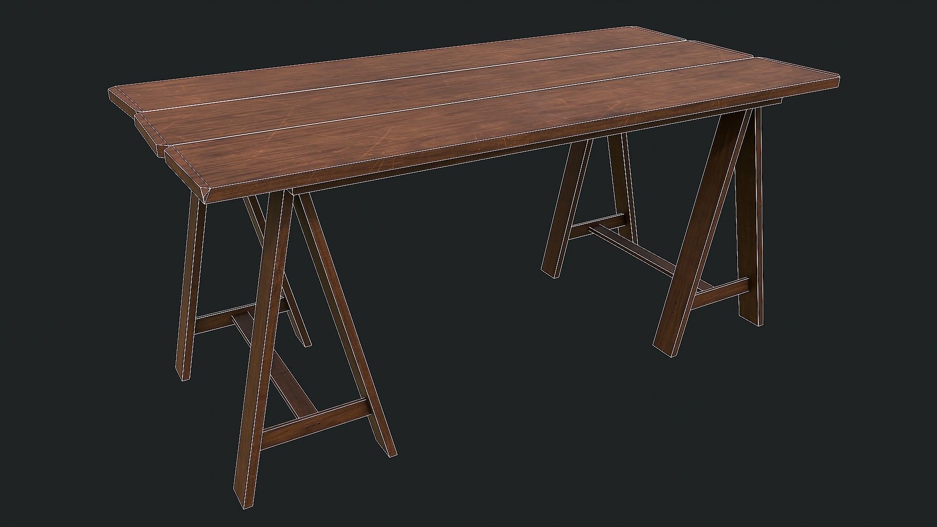 3D model Pack of 6 Medieval Wooden Tables VR / AR / low-poly | CGTrader